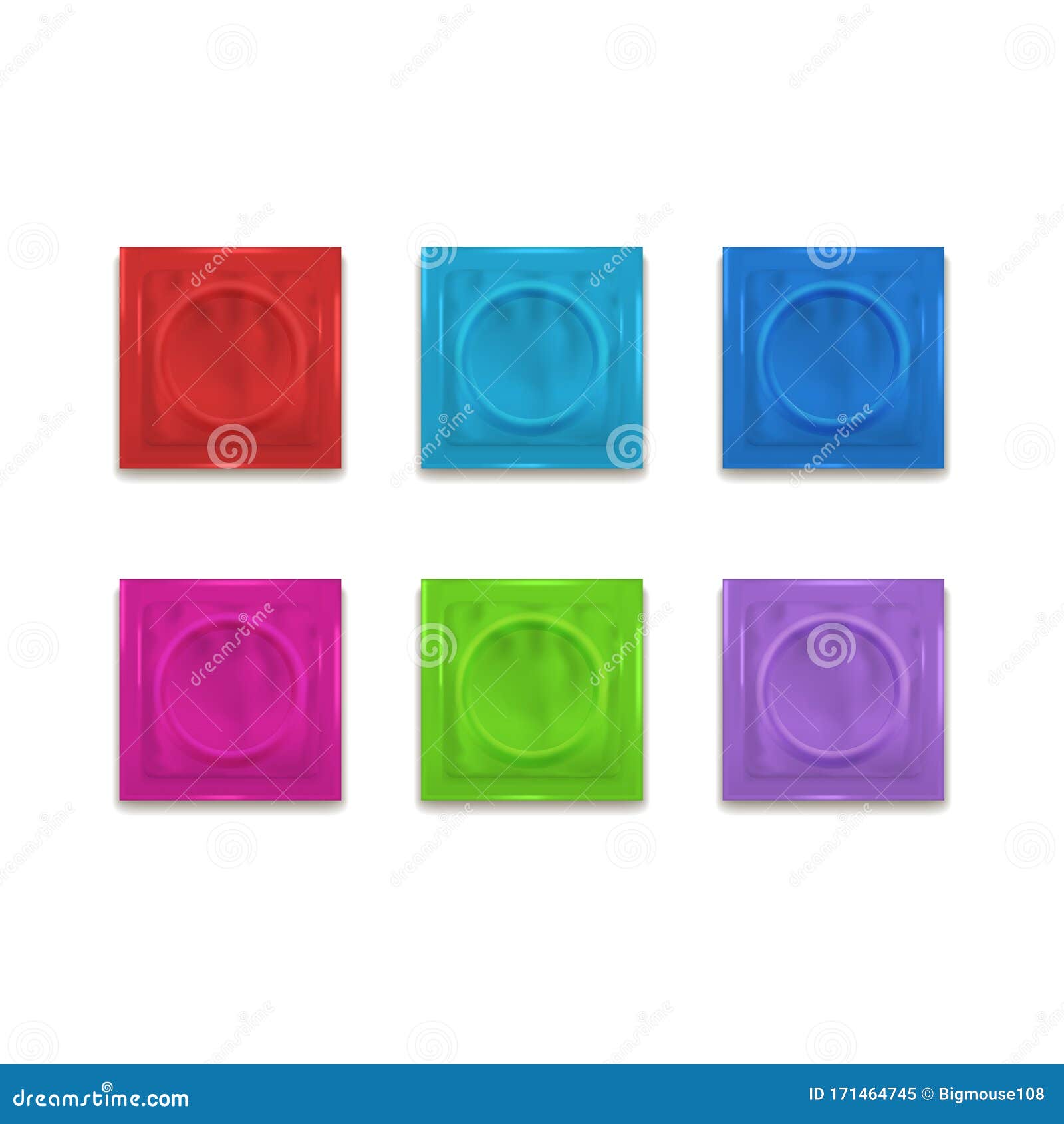 Realistic 3d Detailed Latex Condom Package Set Vector Stock Vector