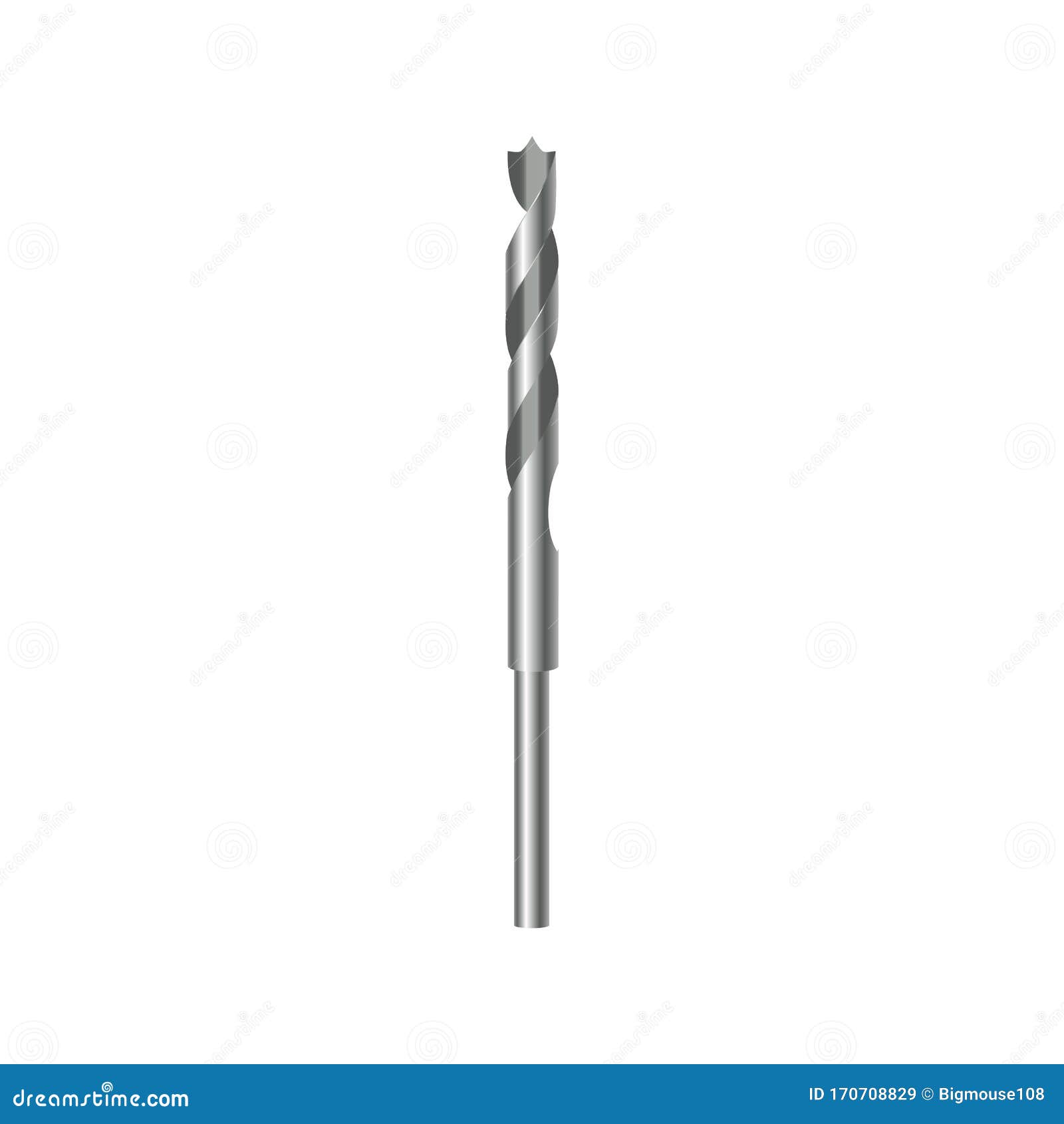 Realistic 3d Detailed Metallic Drill Bit. Vector Stock Vector ...