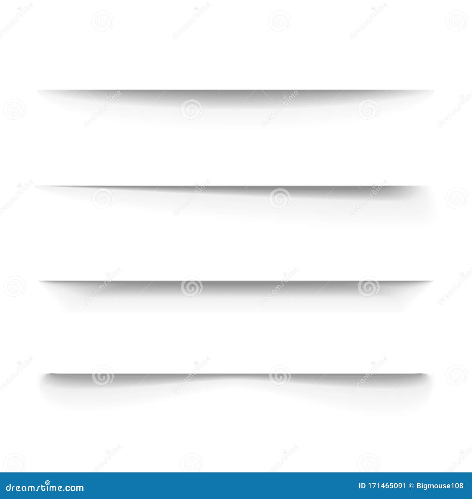 Realistic 3d Detailed Paper Shadow Effects Set. Vector Stock Vector ...