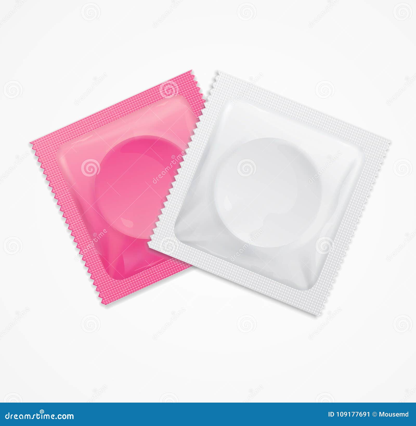Realistic 3d Detailed Condoms Package Set Vector Stock Vector