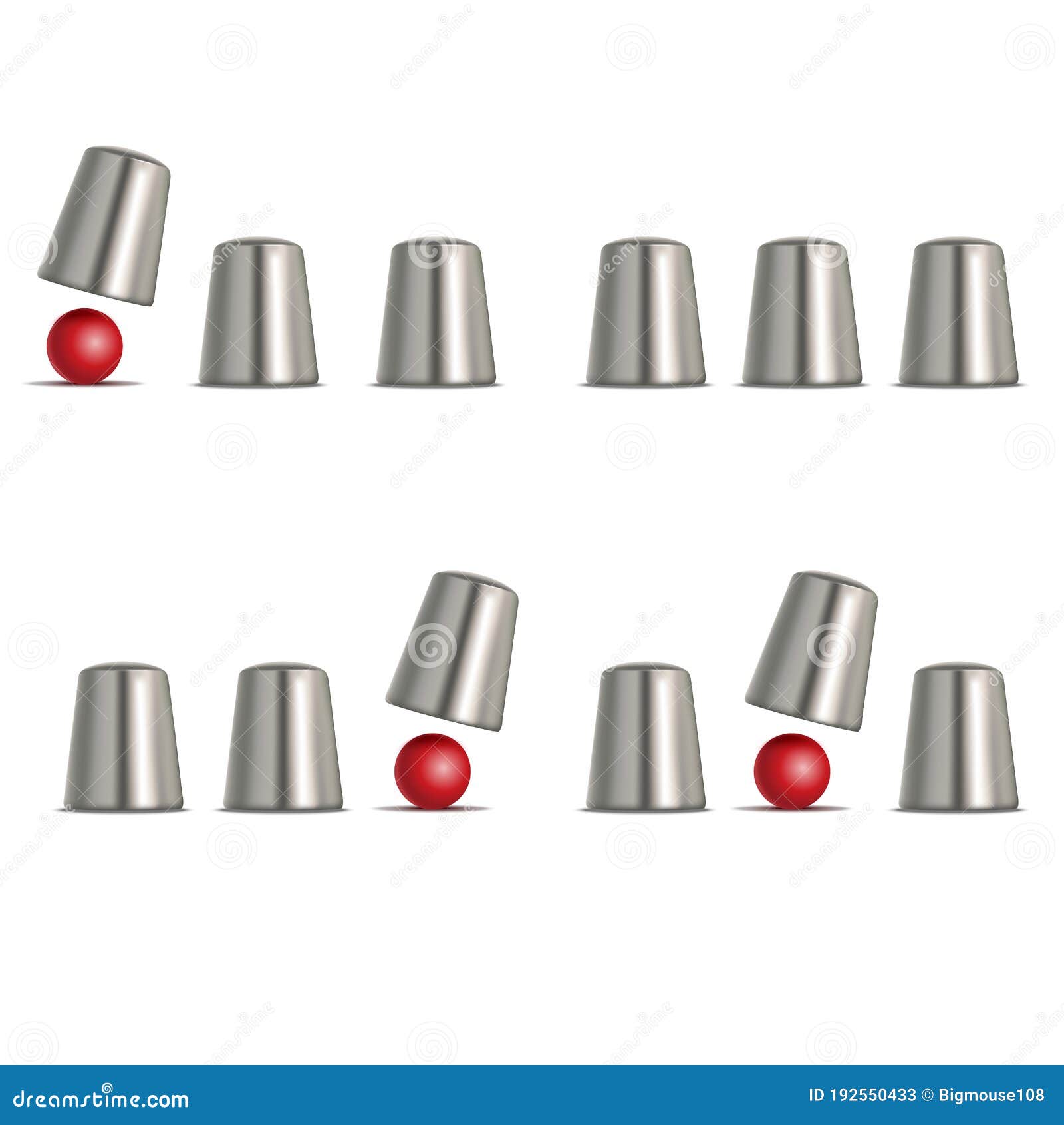 Realistic 3d Detailed Shell Game Set. Vector Stock Vector ...