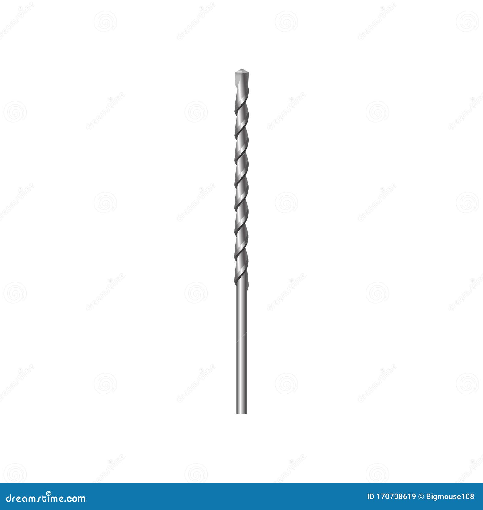 Realistic 3d Detailed Metallic Drill Bit. Vector Stock Vector ...