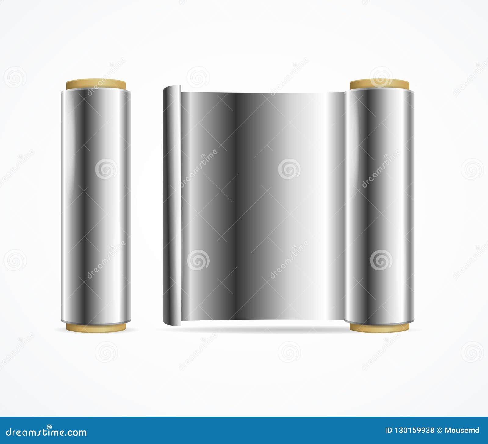 Realistic 3d Detailed Shiny Silver Foil Roll. Vector Stock Vector ...