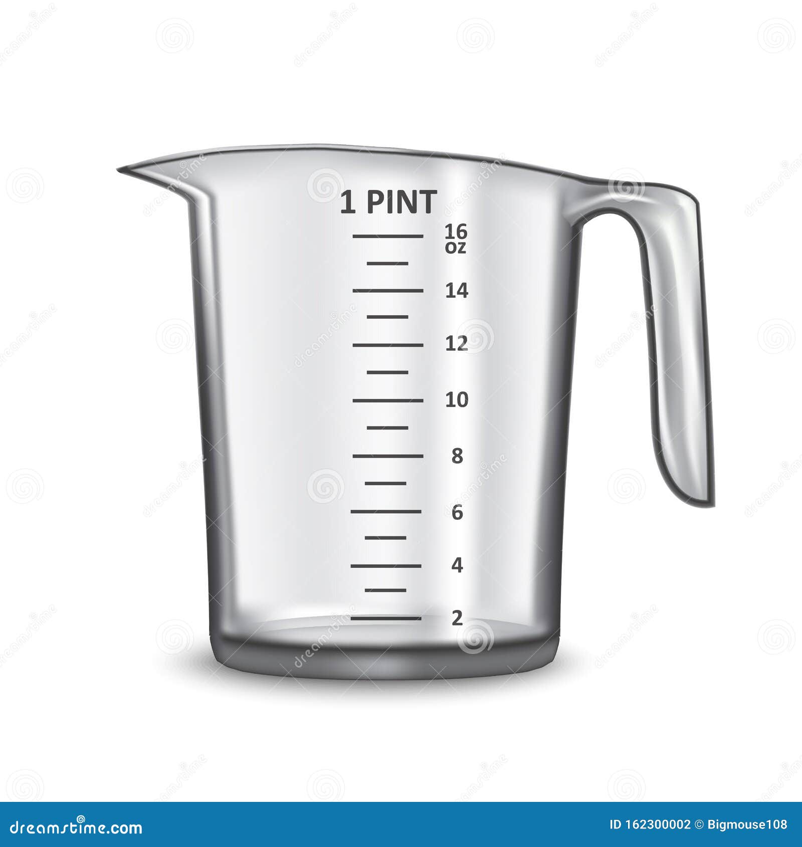 Realistic 3d Detailed Transparent Glass or Plastic Empty Measuring Cup ...