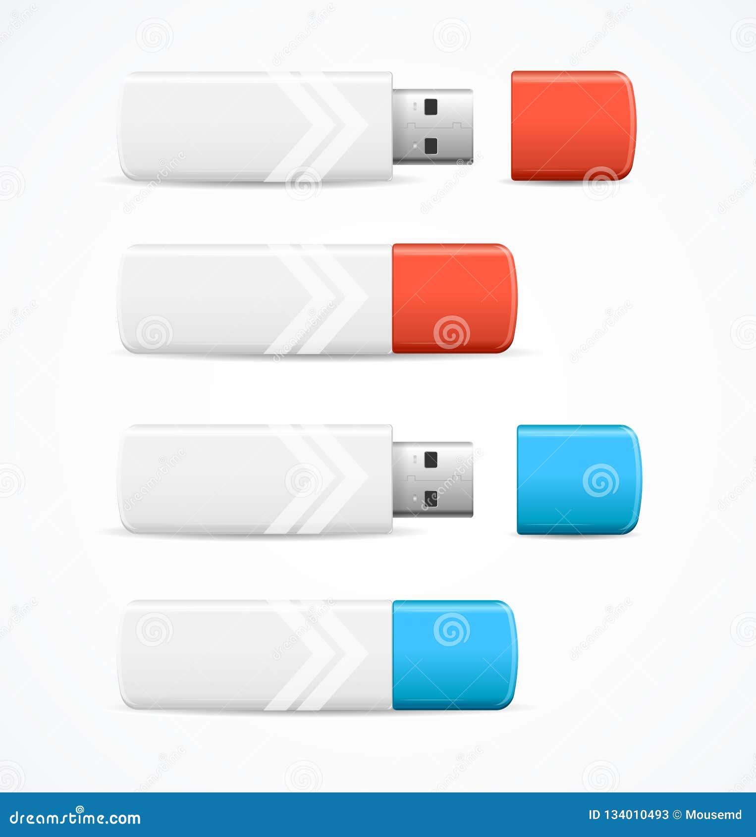 Realistic 3d Detailed USB Flash Drive Set. Vector Stock Vector ...