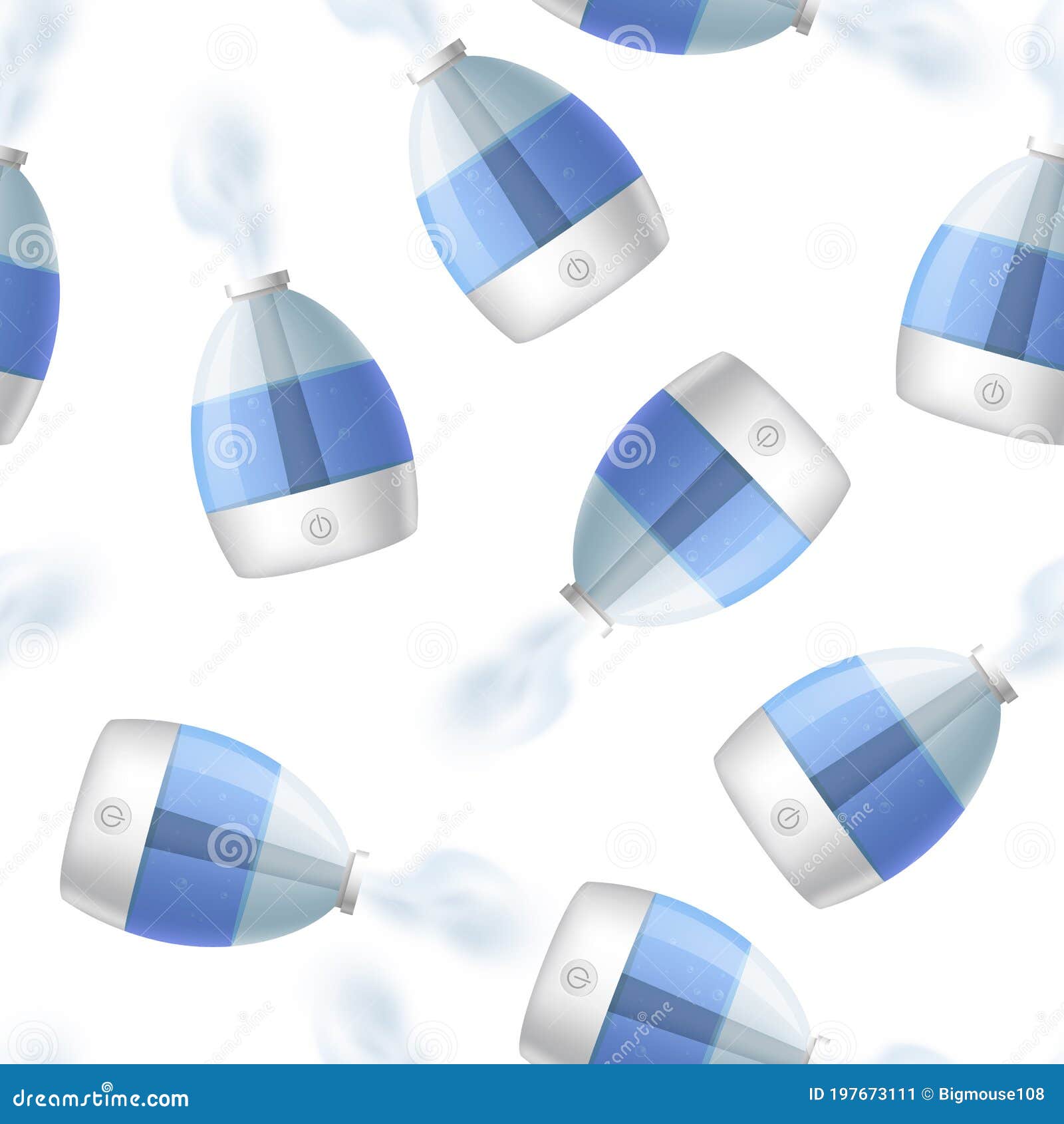 Realistic 3d Detailed Working Humidifier with Water Seamless Pattern ...