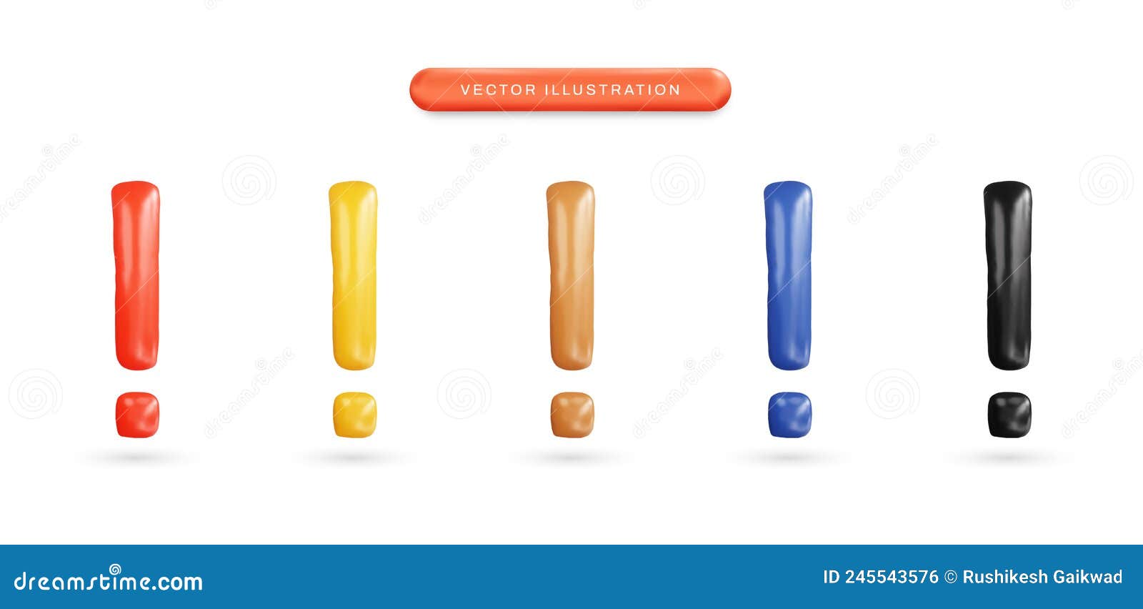 Realistic 3d Exclamation Mark Vector Illustration Stock Vector ...