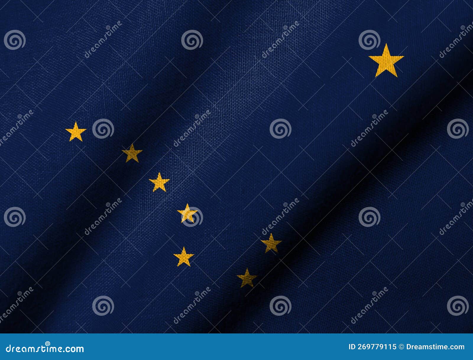 3D Flag of Alaska waving stock illustration. Illustration of closeup ...