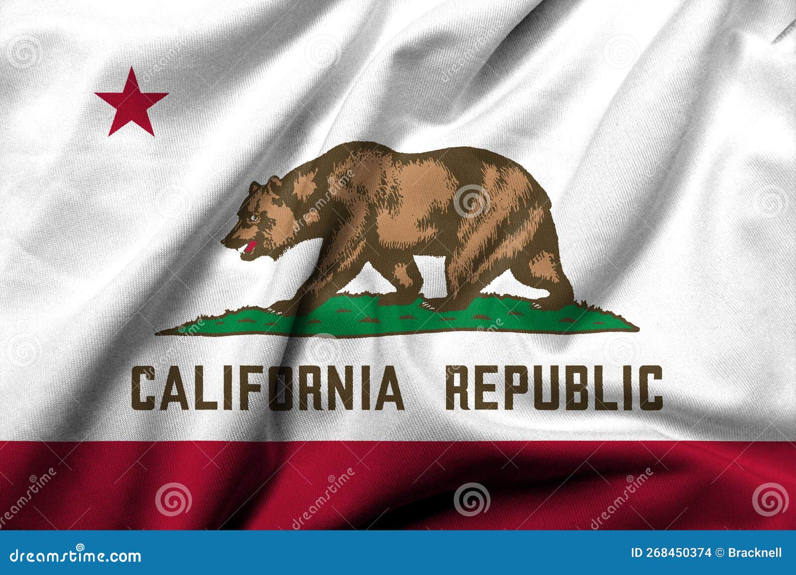 3D Flag of California Satin Stock Illustration - Illustration of ...