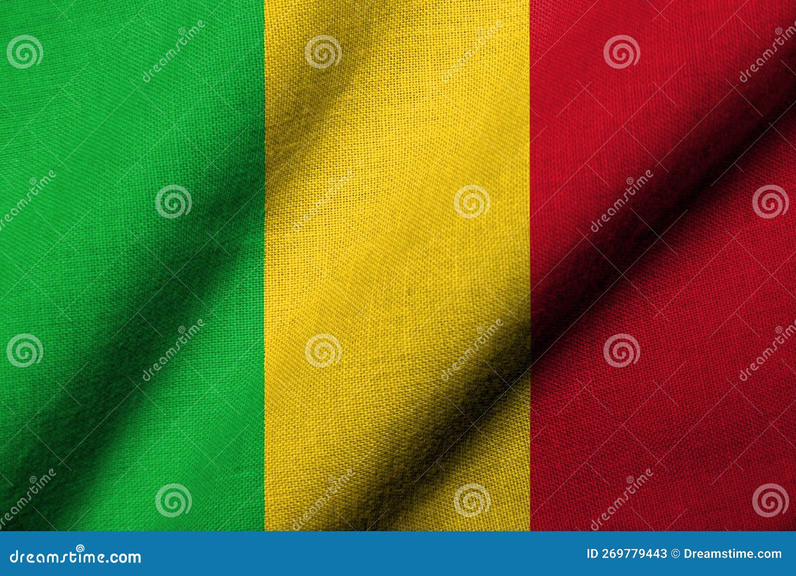 3D Flag of Mali waving stock illustration. Illustration of design ...