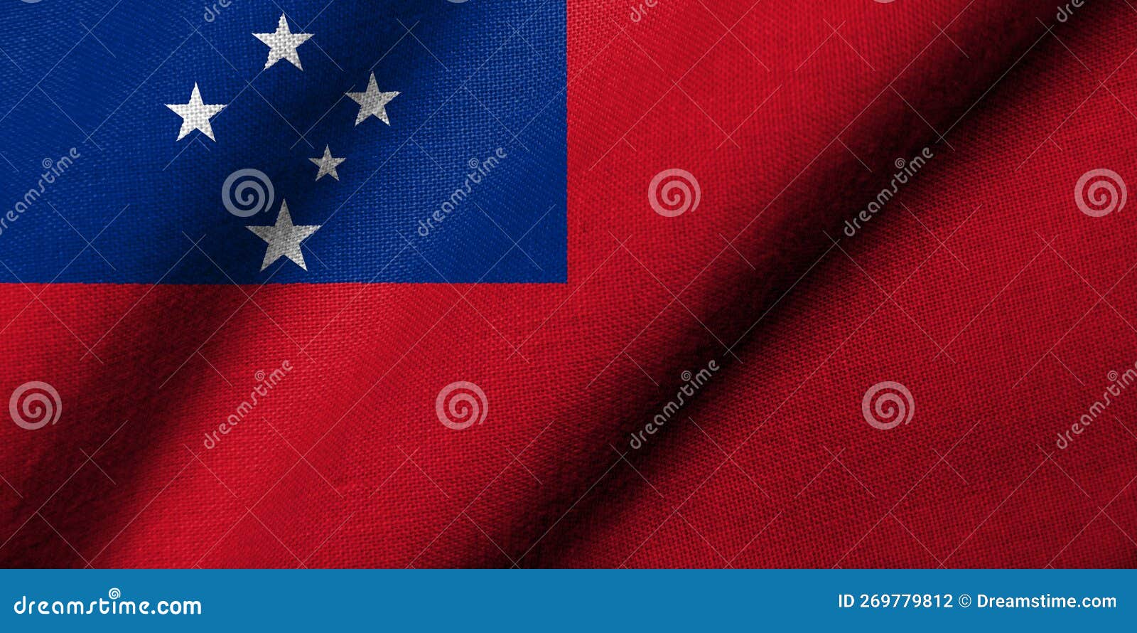 3D Flag of Samoa waving stock illustration. Illustration of blowing ...