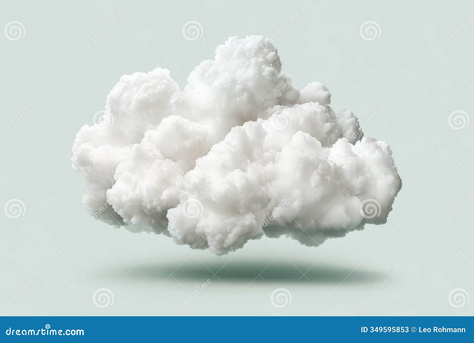 Realistic 3D Fluffy White Cloud on a Neutral Background, Representing ...