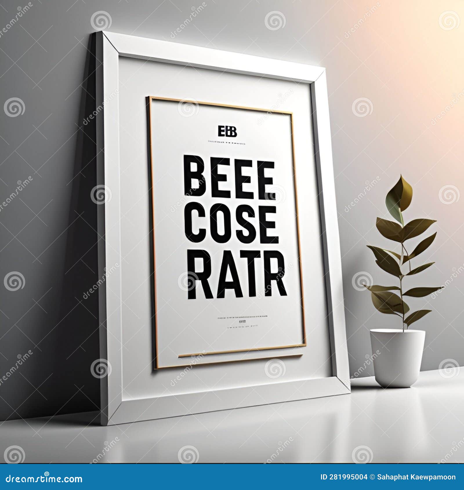 Realistic 3d Frame with Text Be Creative. Vector Illustration Stock ...