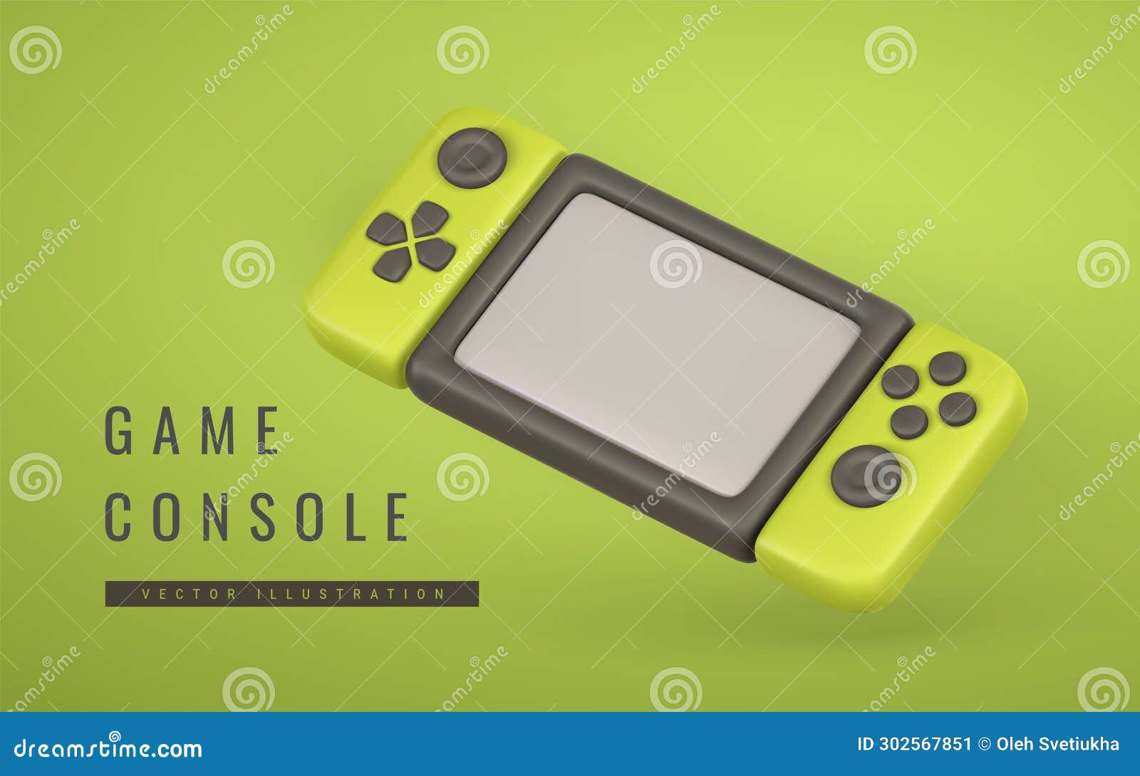 Realistic 3d Game Console in Cartoon Style. Pocket Device for Video ...