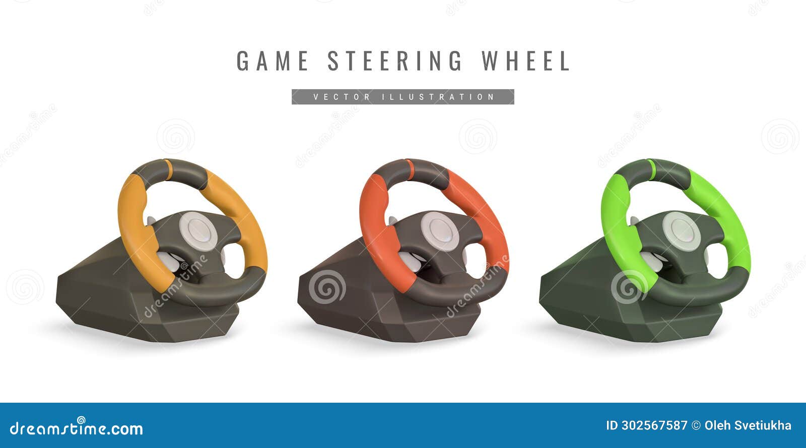 Realistic 3d Game Steering Wheel. Game Stick, Controller, Video Game ...