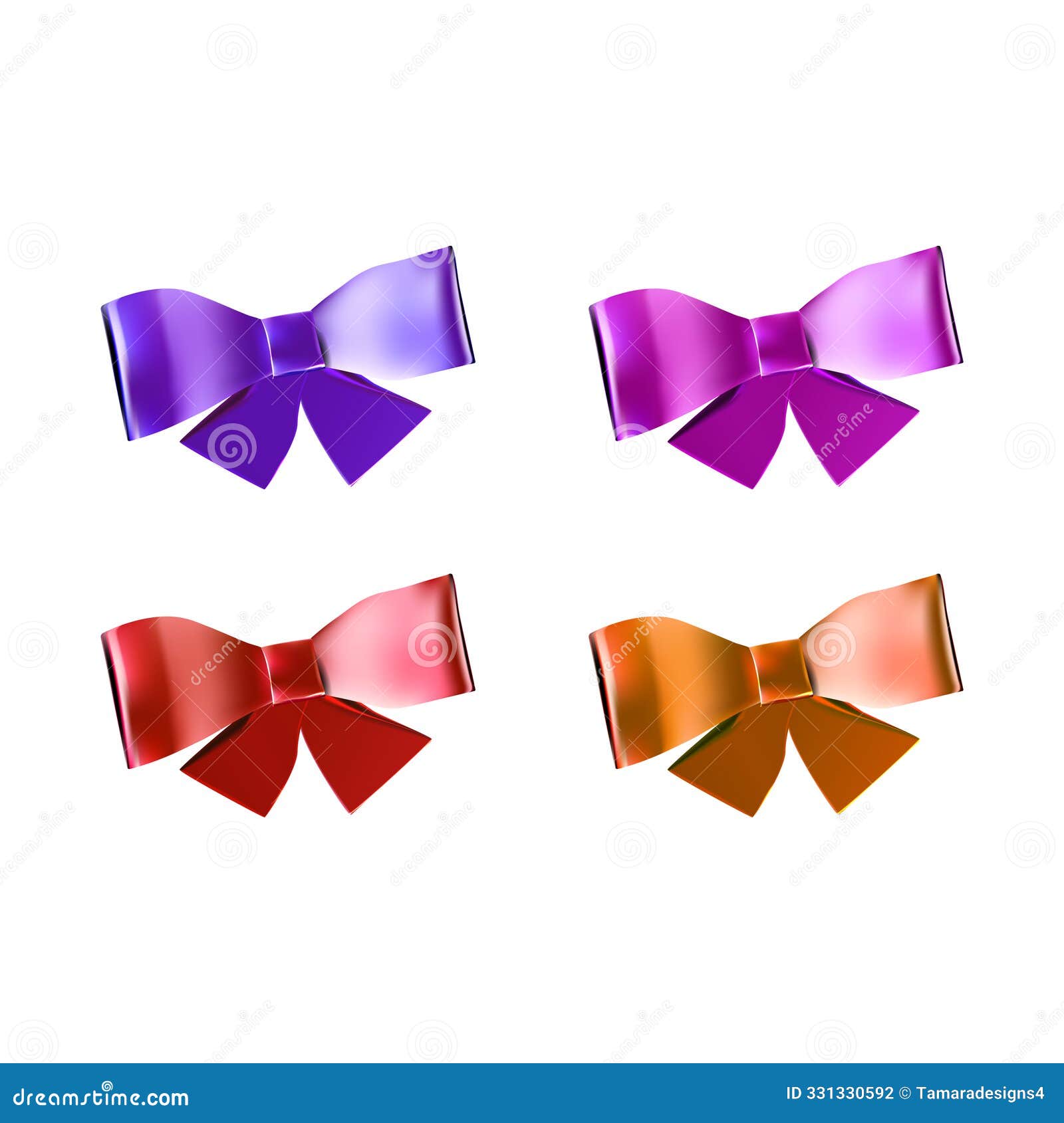 Realistic 3d Gift Bow Top View Celebration Party Stock Illustration ...