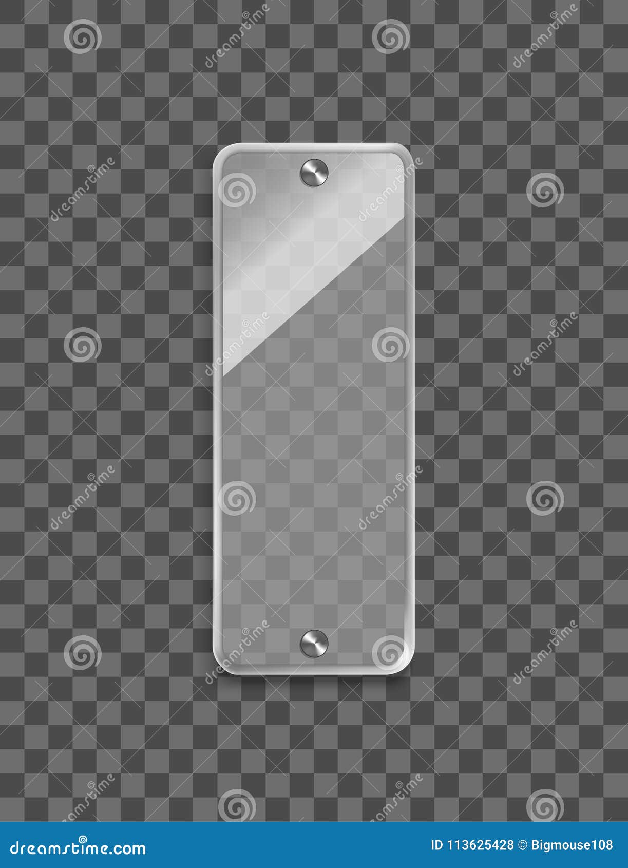 Realistic 3d Glass Frame on a Transparent Background. Vector Stock ...