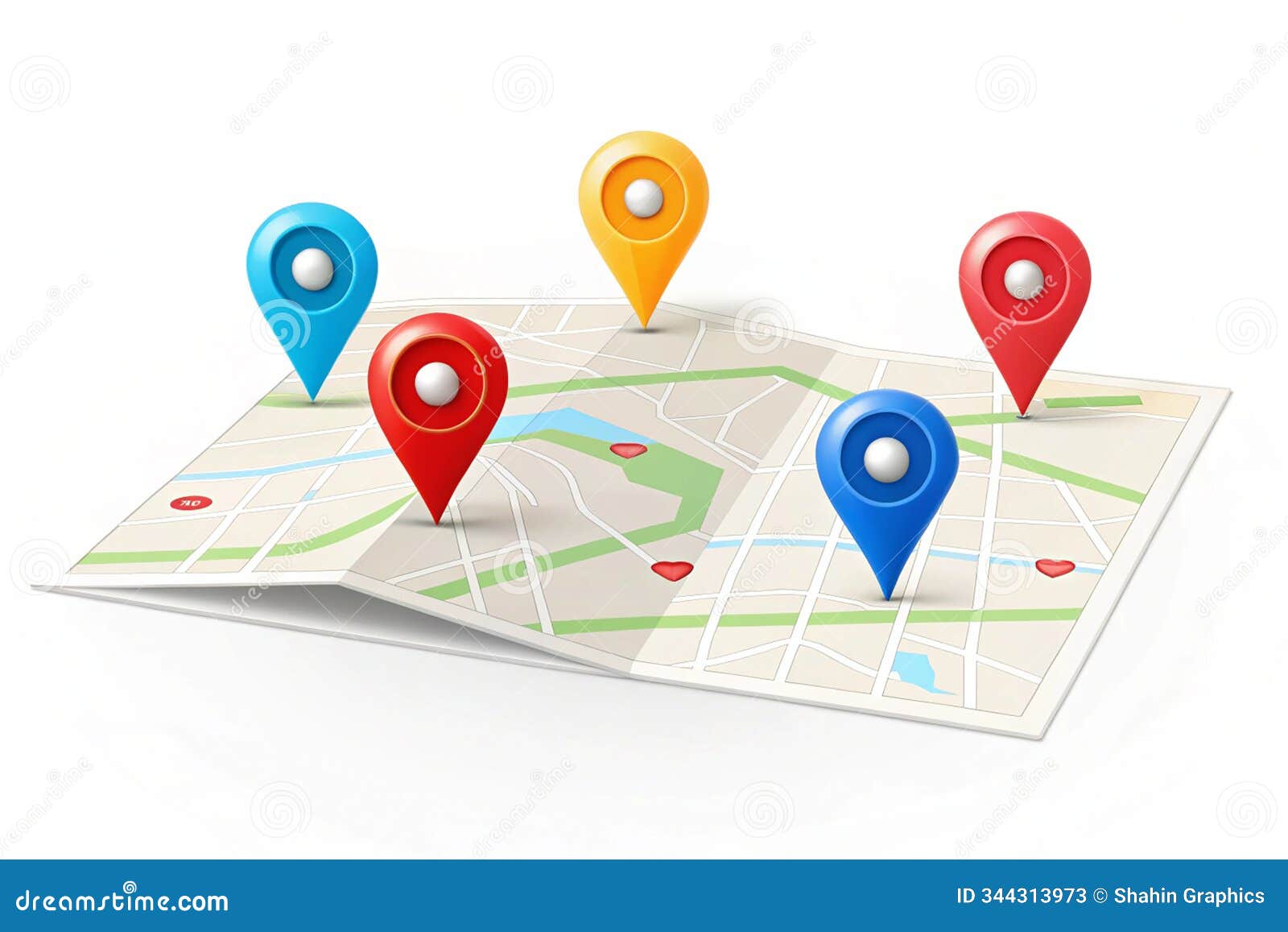 3D Realistic Location Map Pin Gps Pointer Markers Illustration for ...