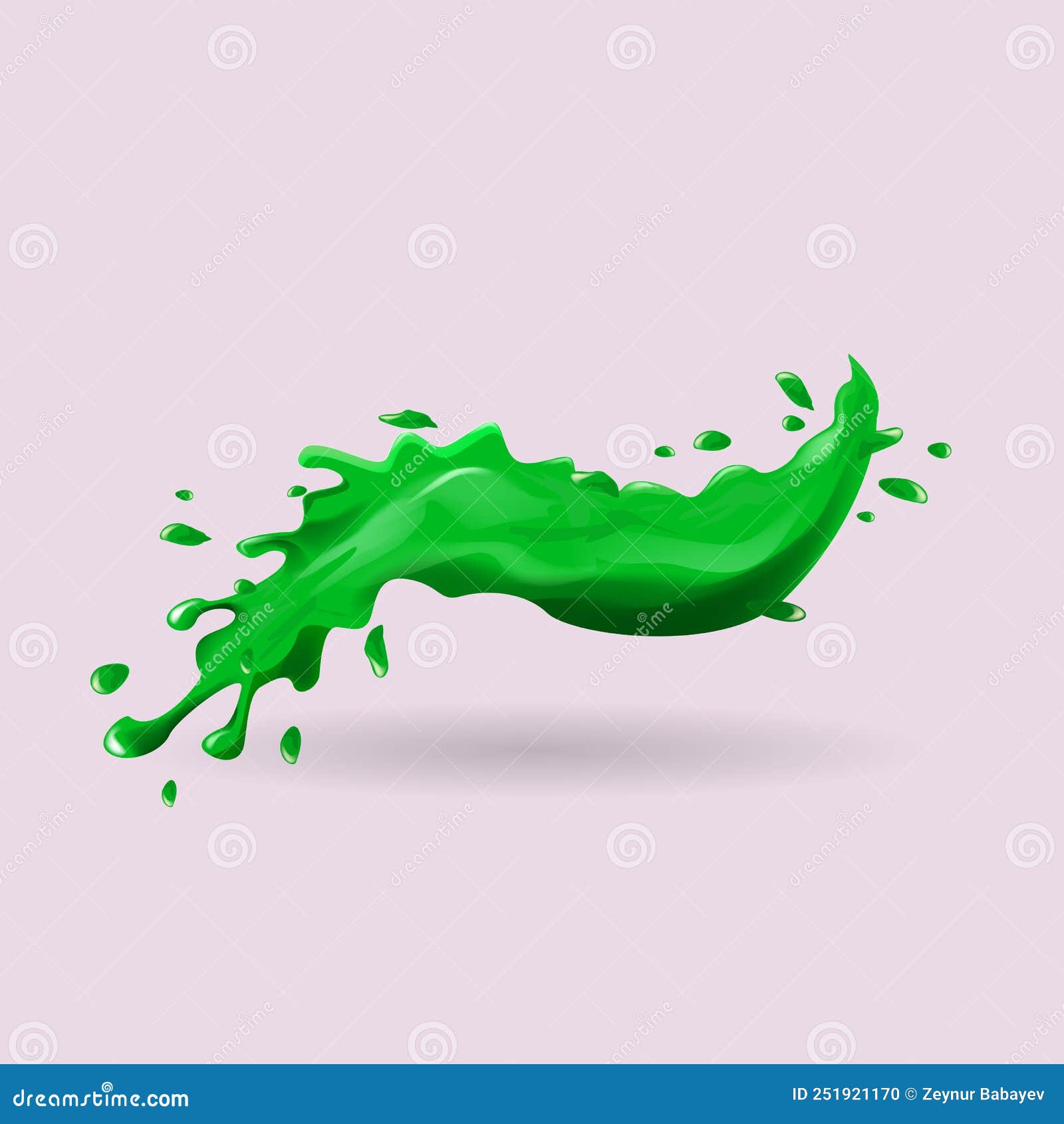 Realistic 3d Green Fluid Splash for Your Design. Stock Vector ...