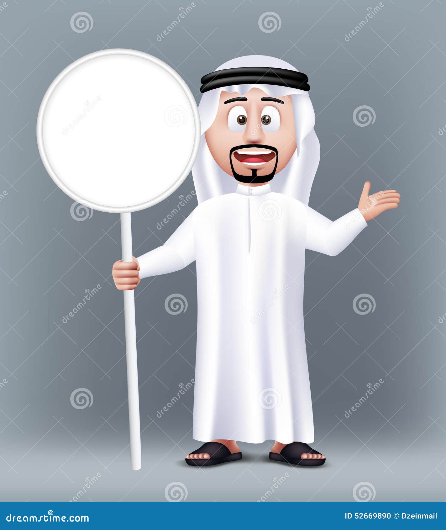 Realistic 3d Handsome Saudi Arab Man Character Stock Vector