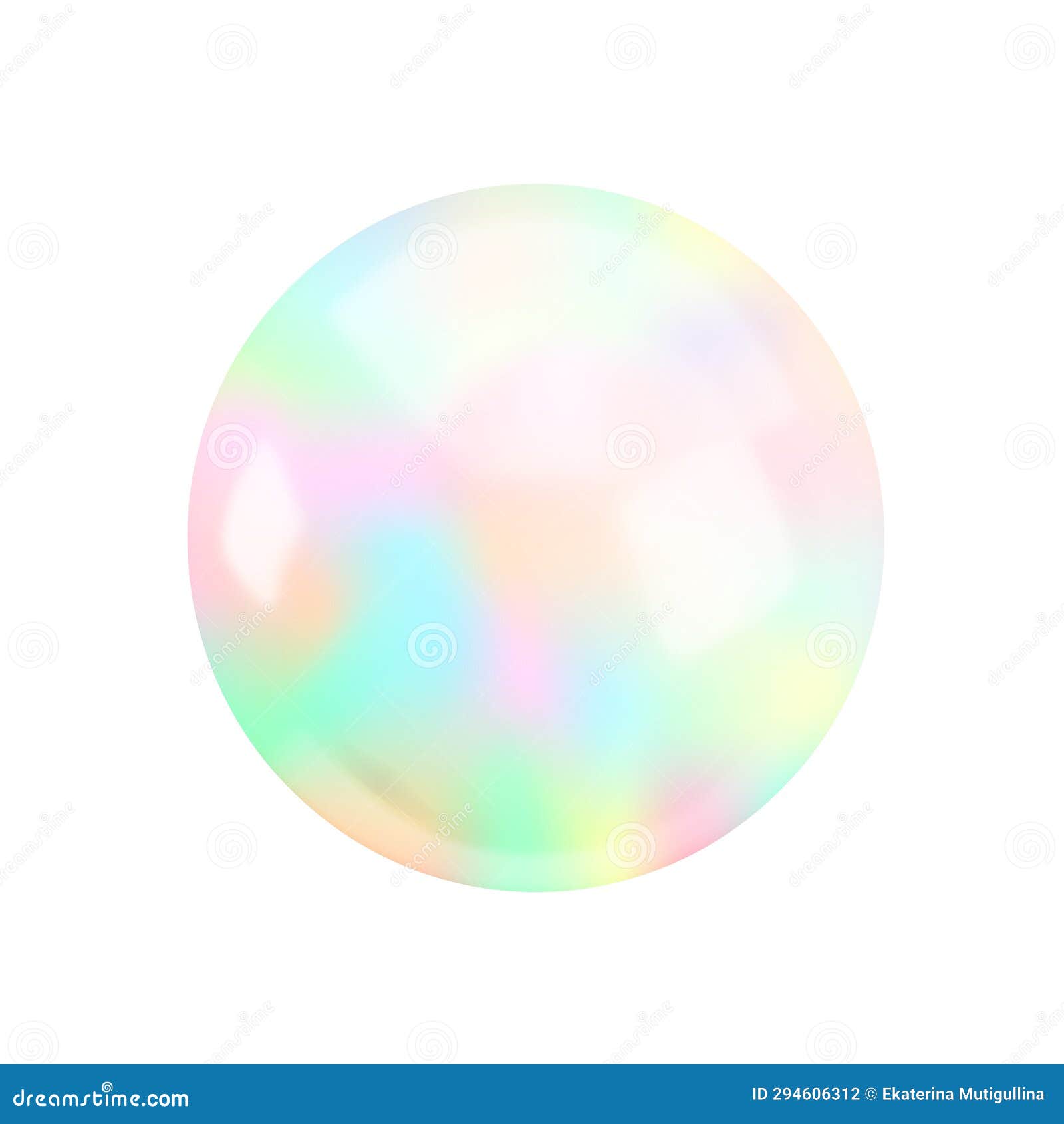 Realistic 3d Holographic Rainbow Sphere. Vector Glossy Gradient Ball ...