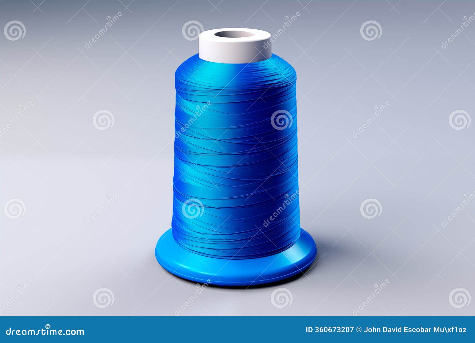 Realistic 3D Illustration of Blue Sewing Thread on a Transparent ...