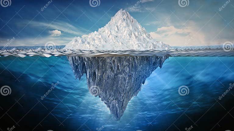 Realistic 3D Illustration of an Iceberg. 3D Illustration Stock ...