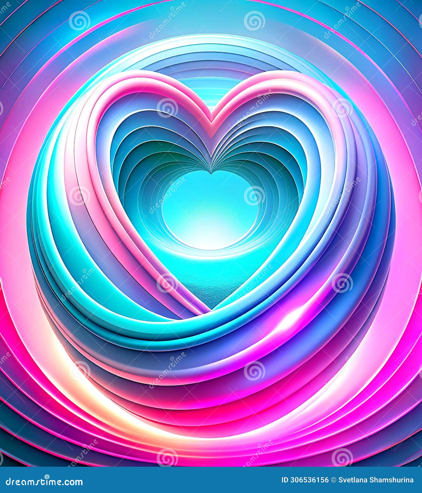 Realistic 3D Illustration of the Iridescent Holo Heart Stock ...