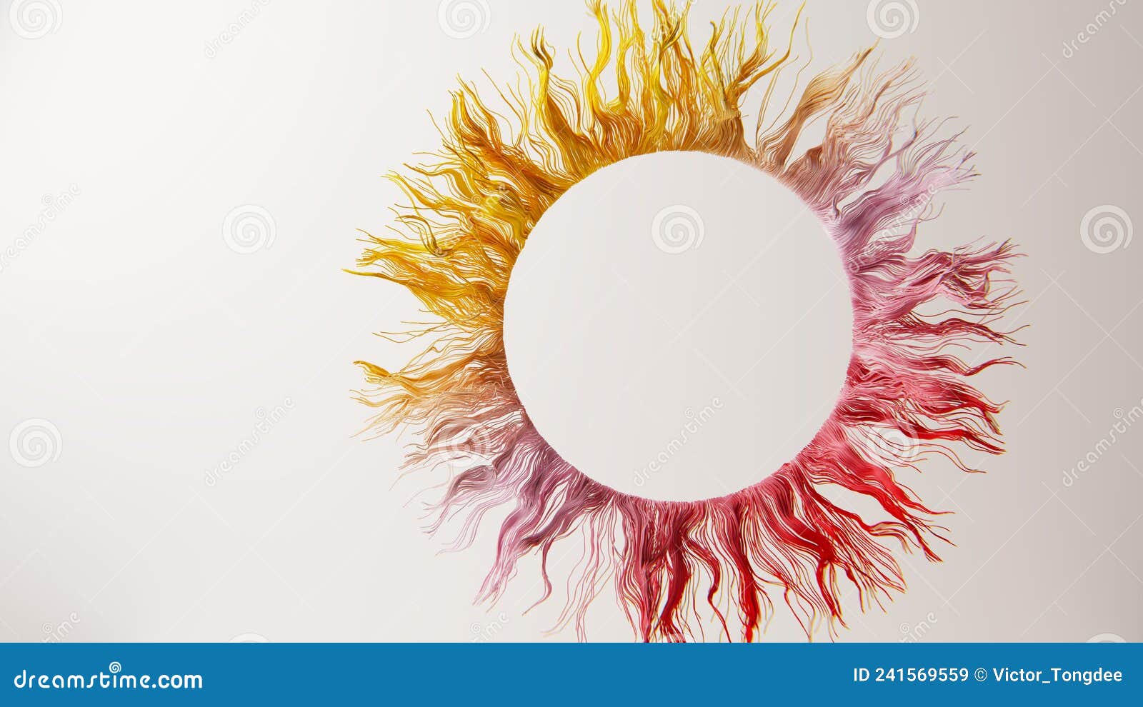 Realistic 3D Illustration of a Round Frame Formed by Countless Colorful ...