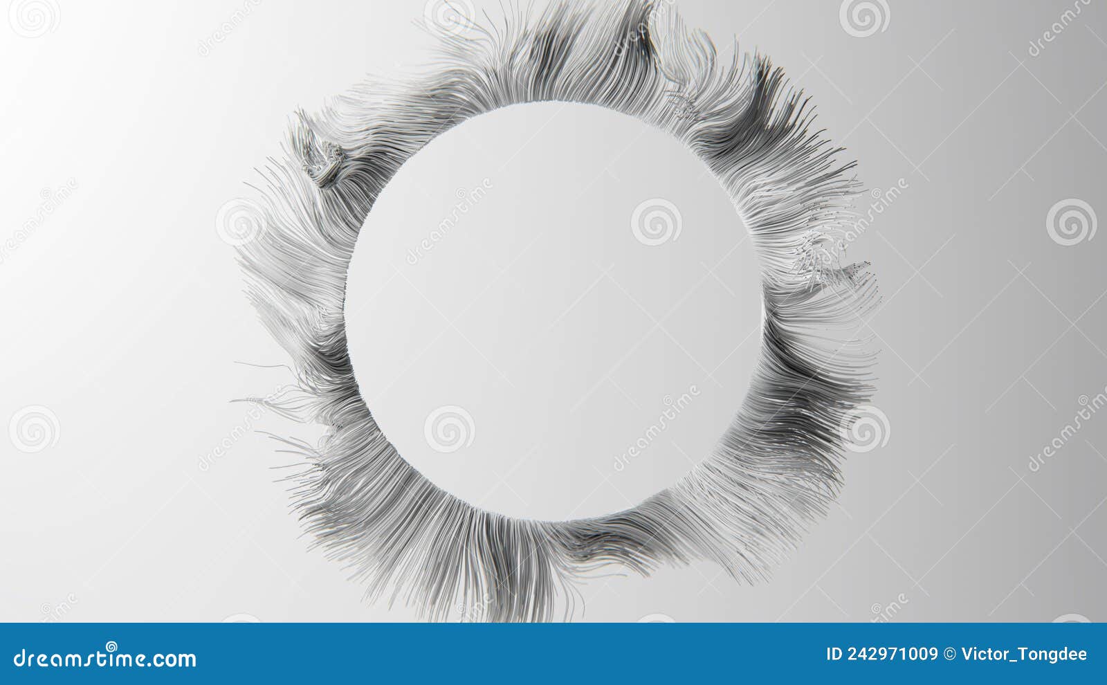 Realistic 3D Illustration of a Round Frame Formed by Countless Threads ...