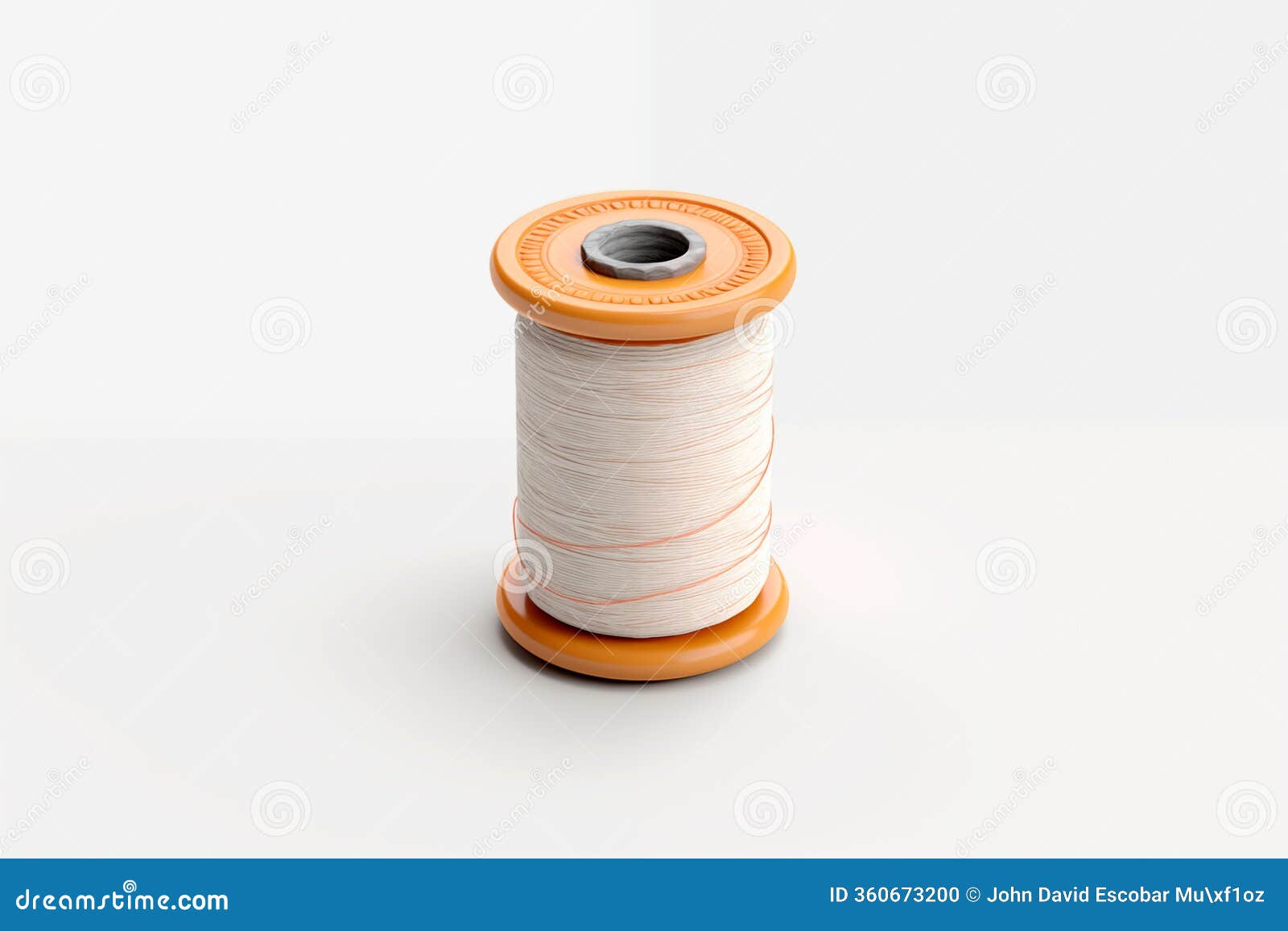 Realistic 3D Illustration of White Sewing Thread on a Transparent ...