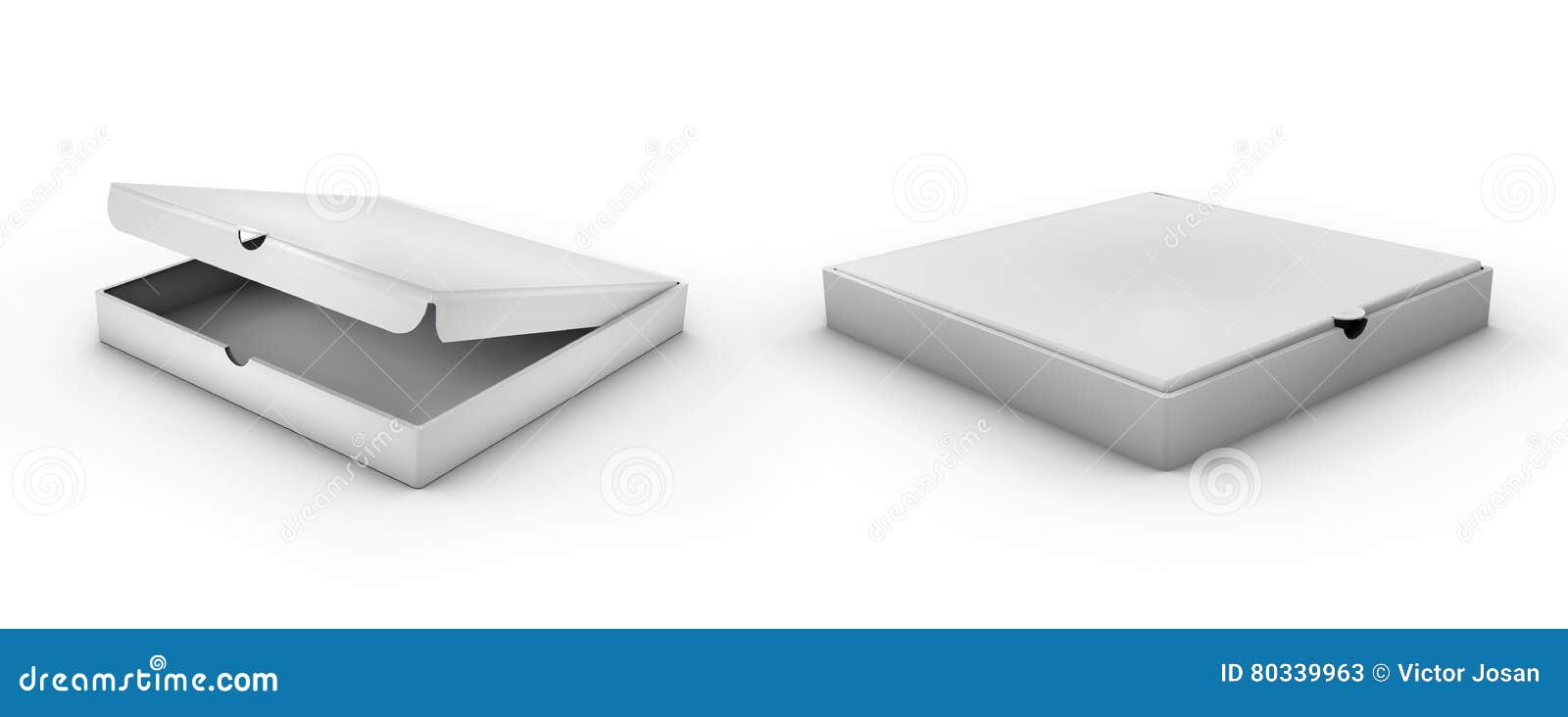 Pizza Box, Cardboard Self Lock Delivery Box. Vector With Die Cut ...