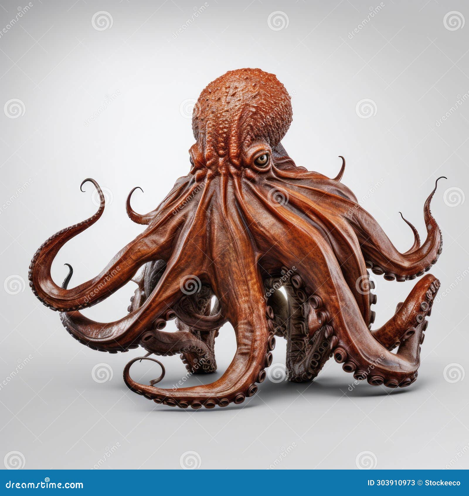 Realistic 3d Kraken Model: Brown Octopus Shaped with Hyper-detailed ...