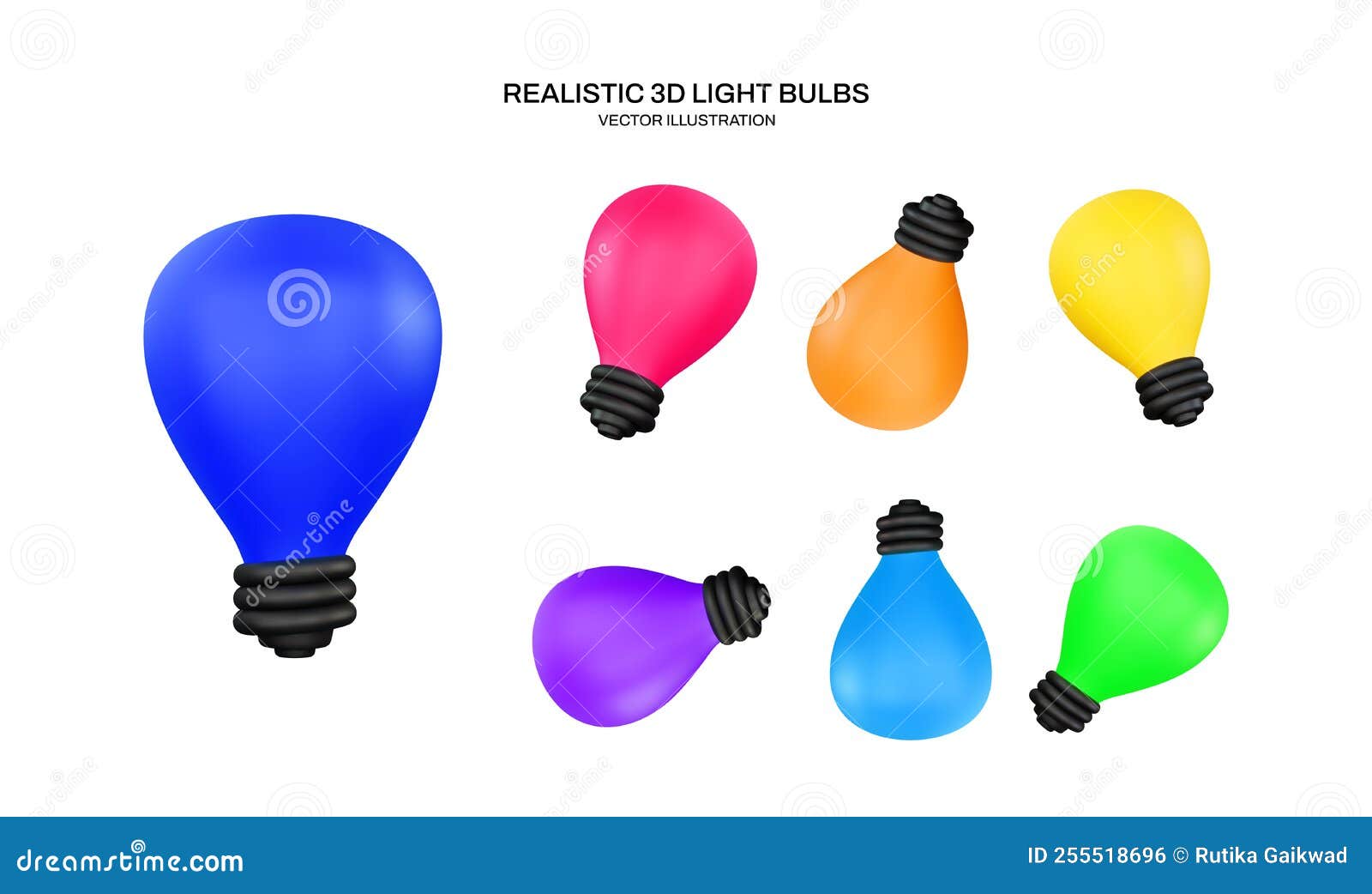 Realistic 3d Light Bulbs Vector Illustration Stock Vector ...
