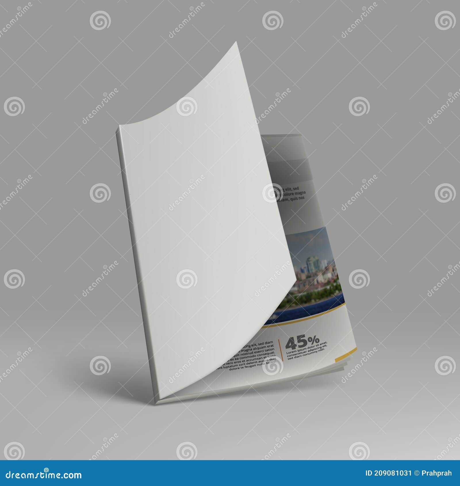 Realistic 3D Magazine Mockup with Clean Page Stock Vector ...