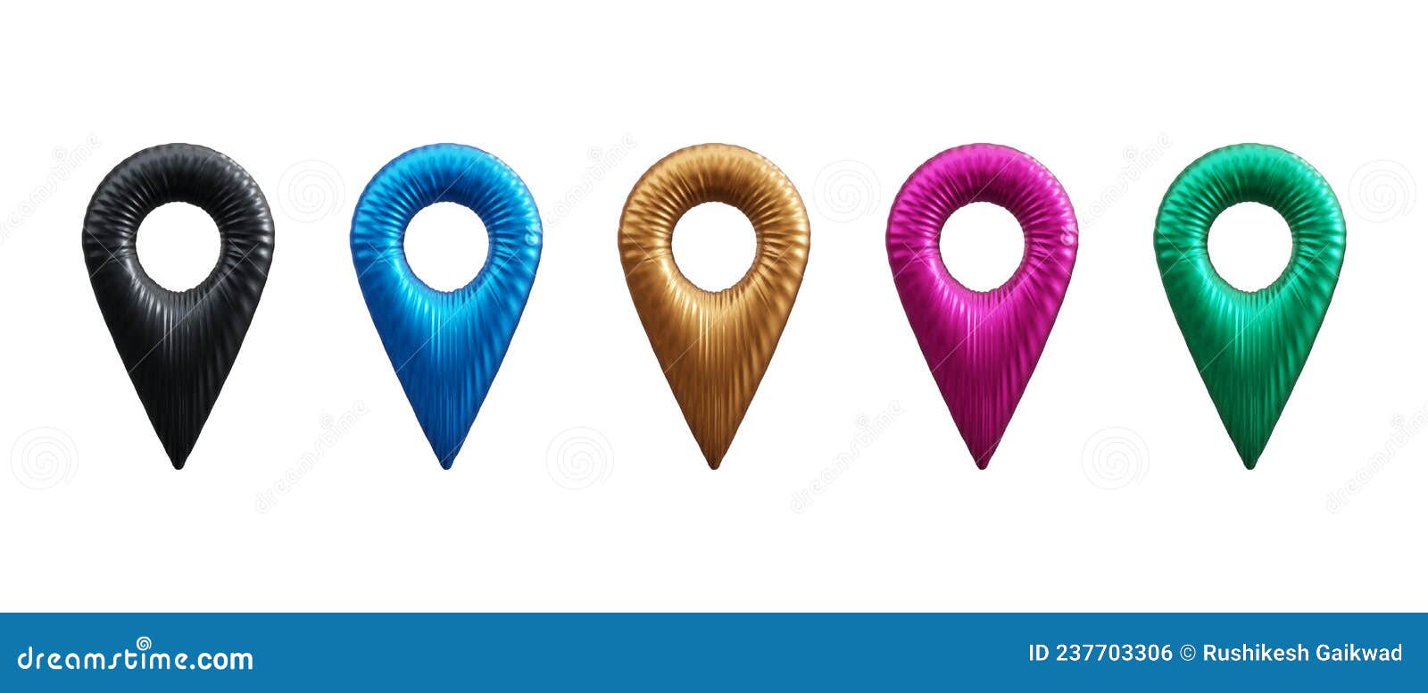 Realistic 3d Map Pin Pointers Collection Stock Vector - Illustration of ...