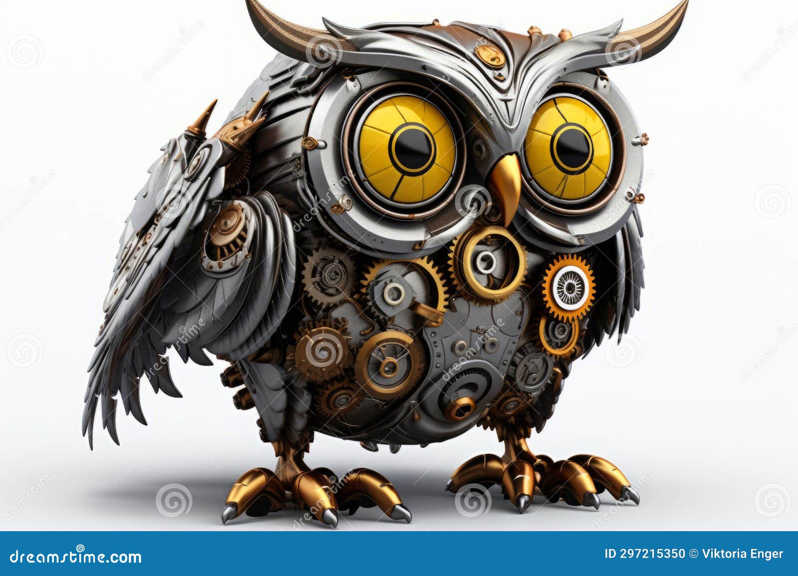 Realistic 3d Metal Owl Flying Machine with Big Eyes, Cute Design Using ...