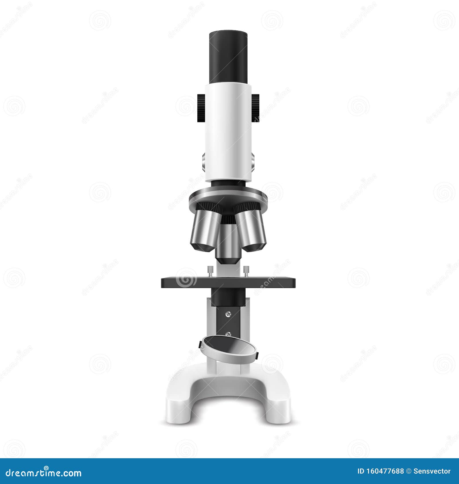 Realistic or 3d Microscope Front View Stock Vector - Illustration of ...