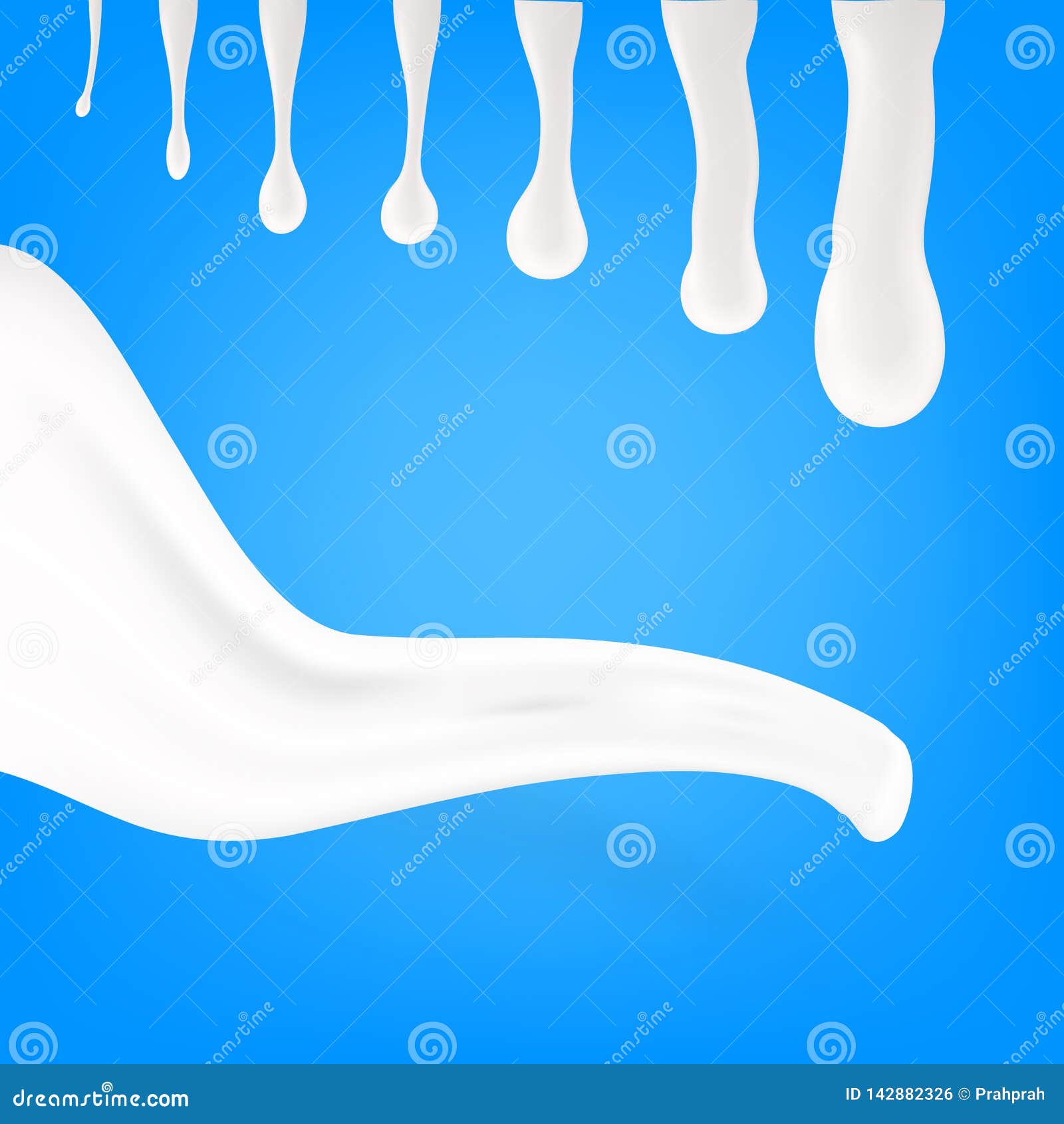Realistic 3d Milk Flow Splash on Blue Stock Illustration - Illustration ...