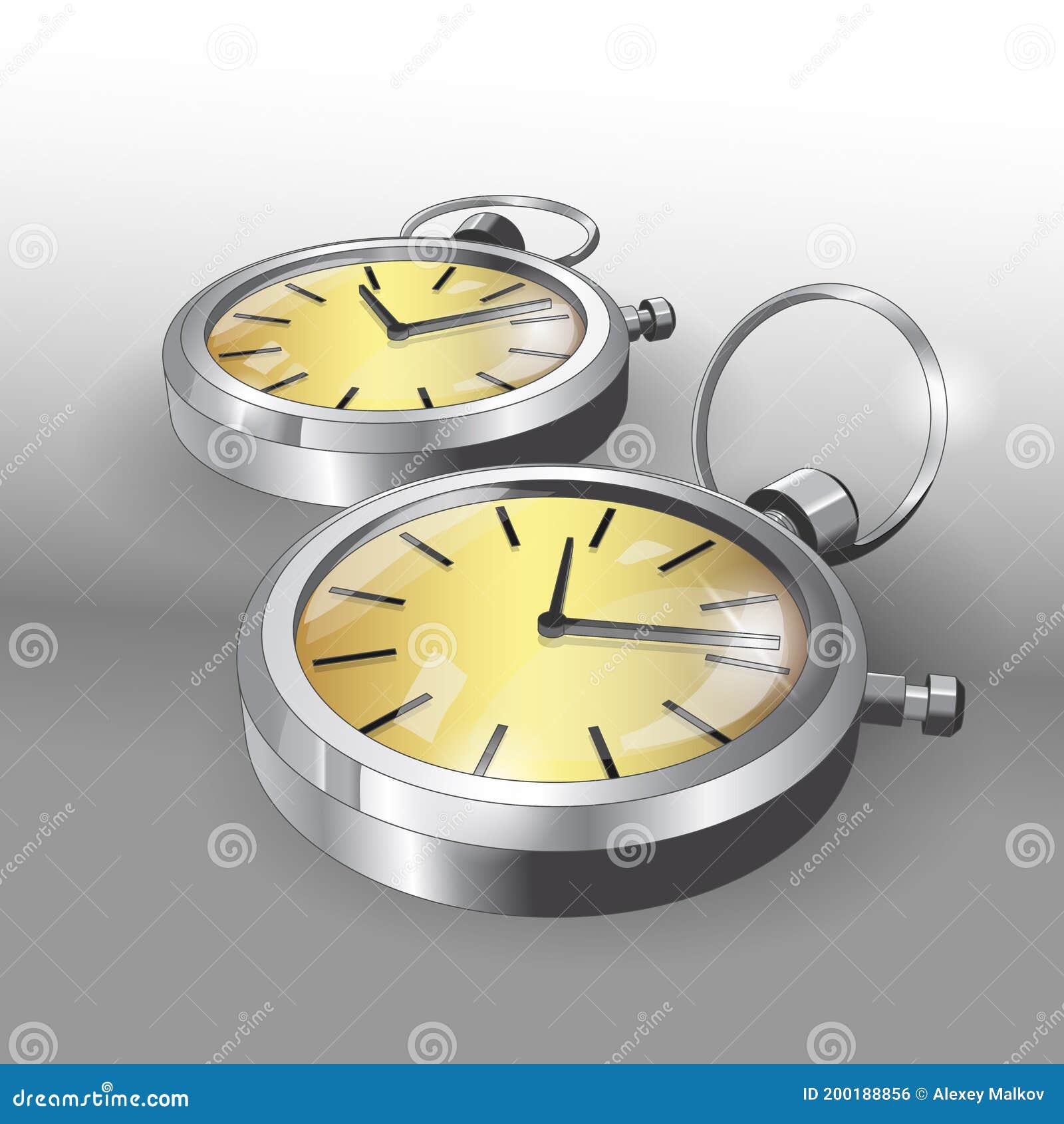 Realistic 3d Models of Pocket Silver Watches. Two Classic Pocket ...