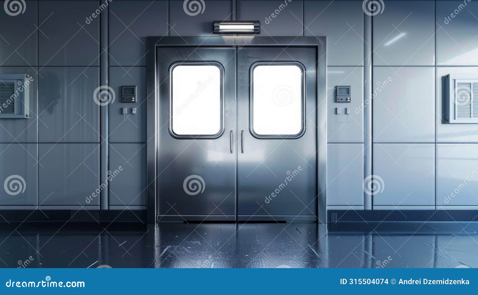 Realistic 3D Modern Illustration of Doors for Laboratories, Kitchens ...