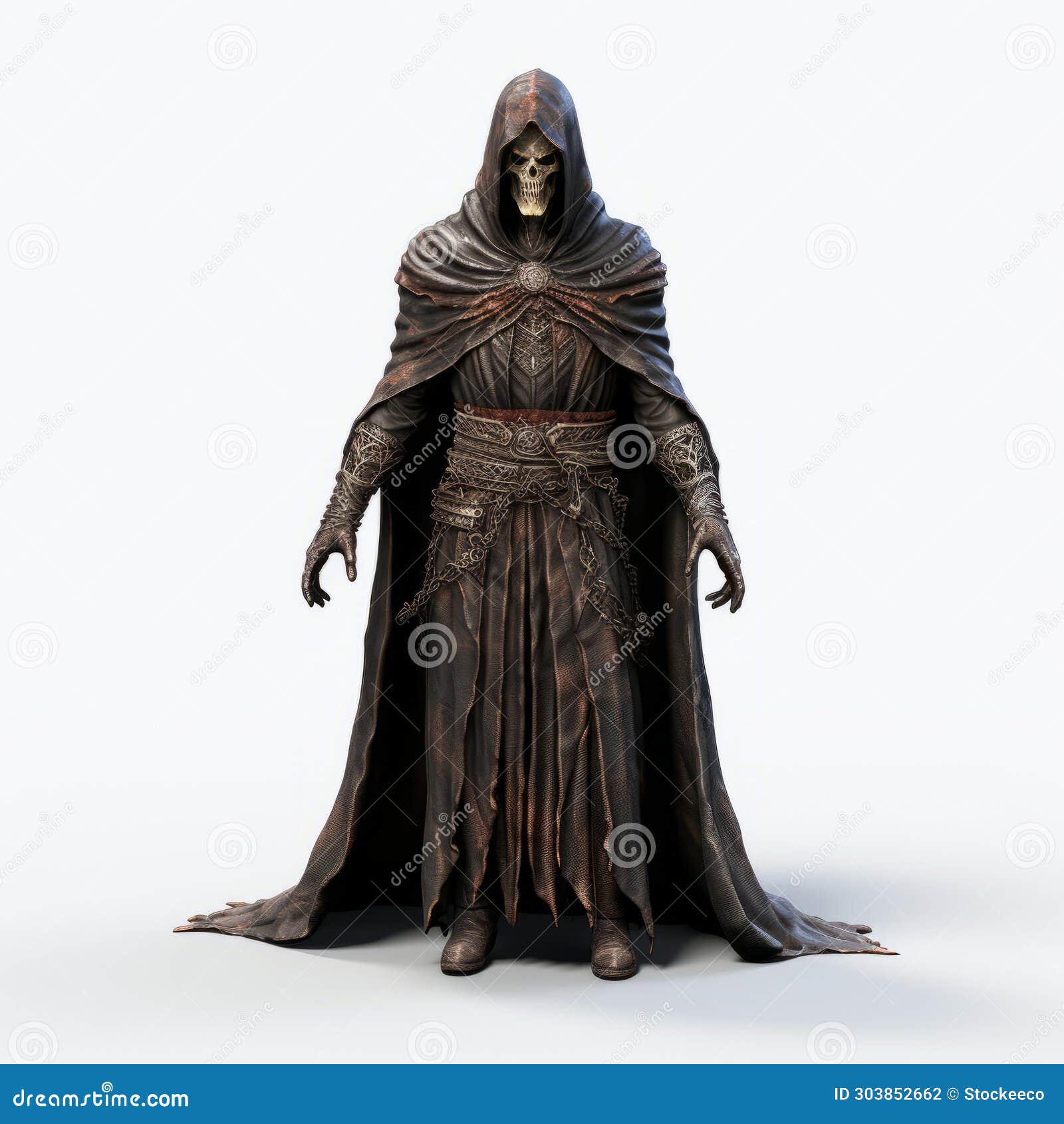 Realistic 3d Necromancer Model Preview - Dark Brown and Bronze Style ...