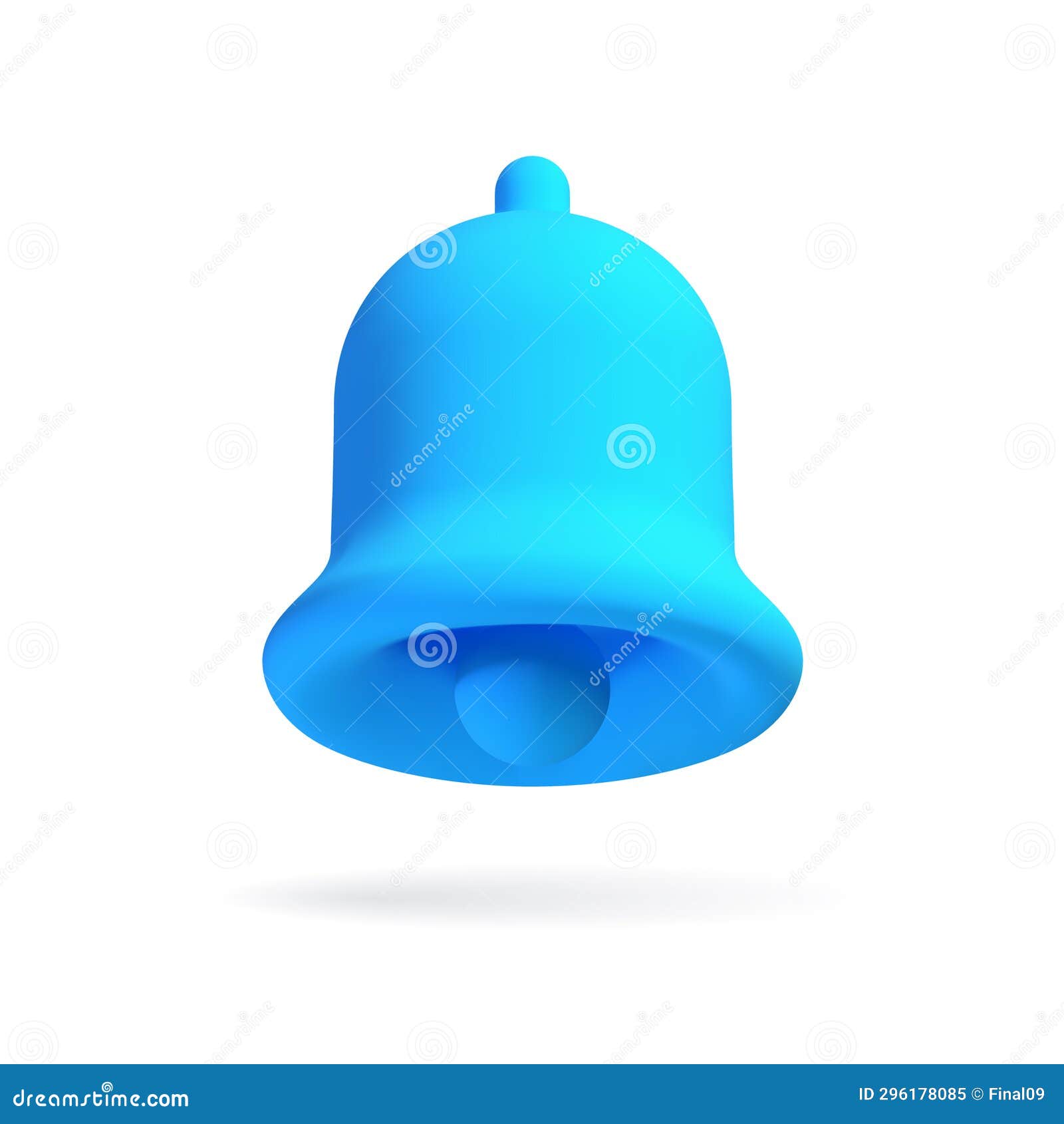 Realistic 3d Notification Blue Bell Icon Stock Vector - Illustration of ...