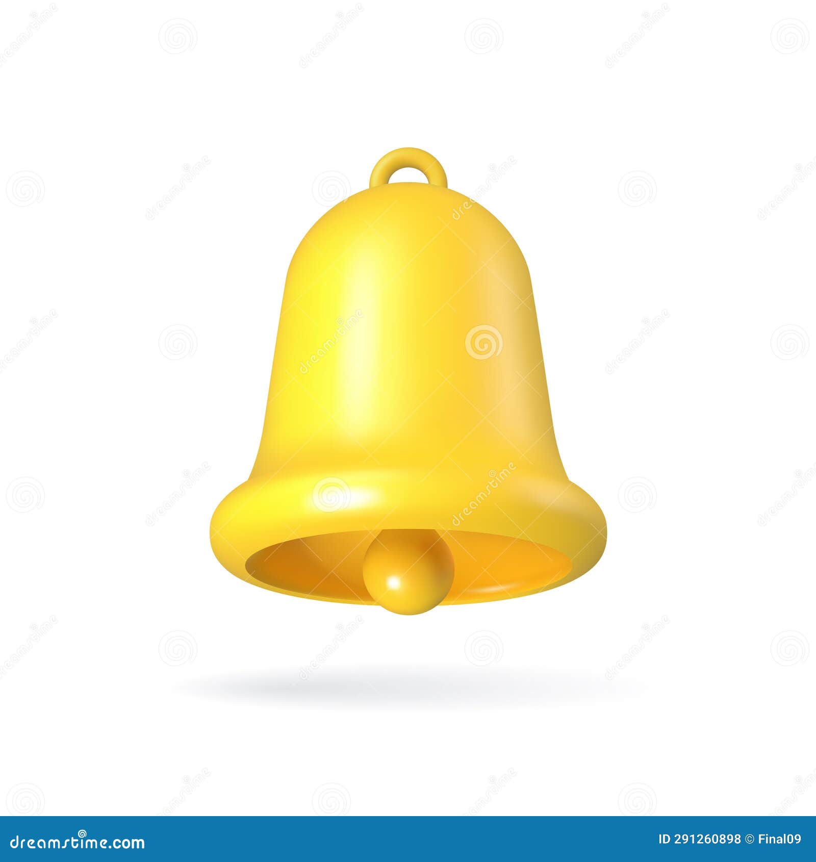 Realistic 3d Notification Yellow Bell Icon Stock Illustration ...