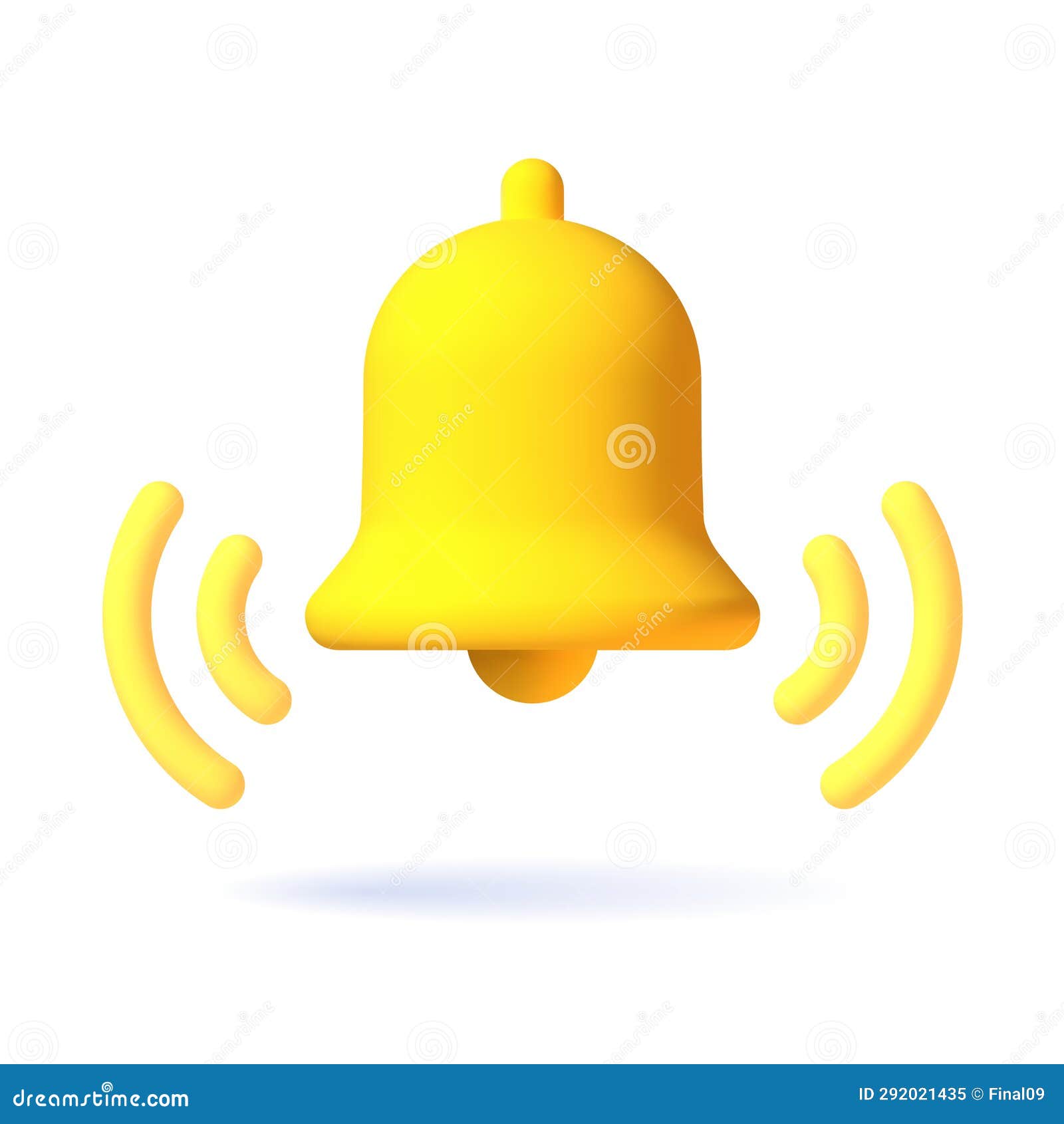 Realistic 3d Notification Yellow Bell Icon Stock Illustration ...
