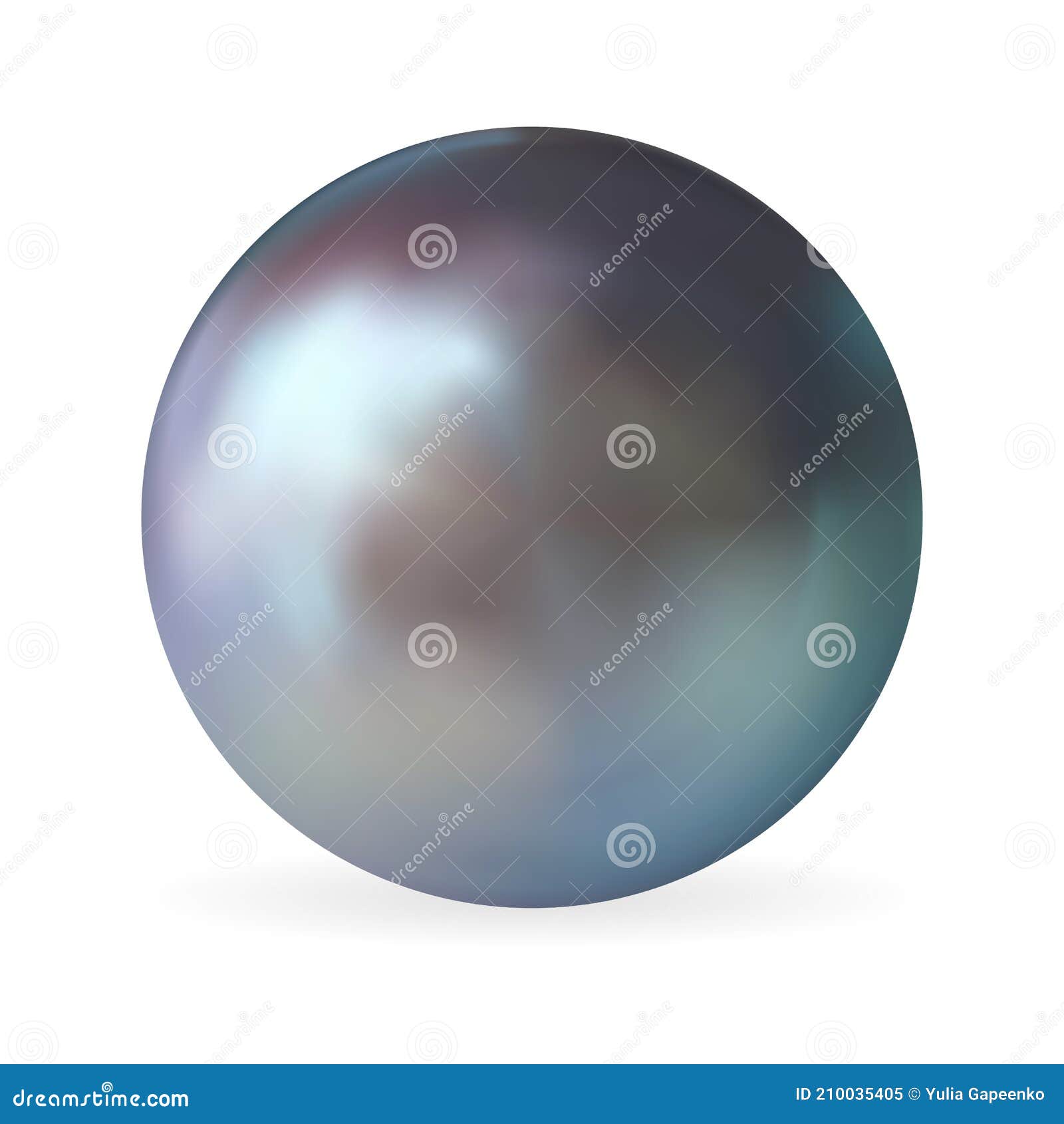 Realistic 3D Pearl Isolated on White Background. Vector Illustration ...
