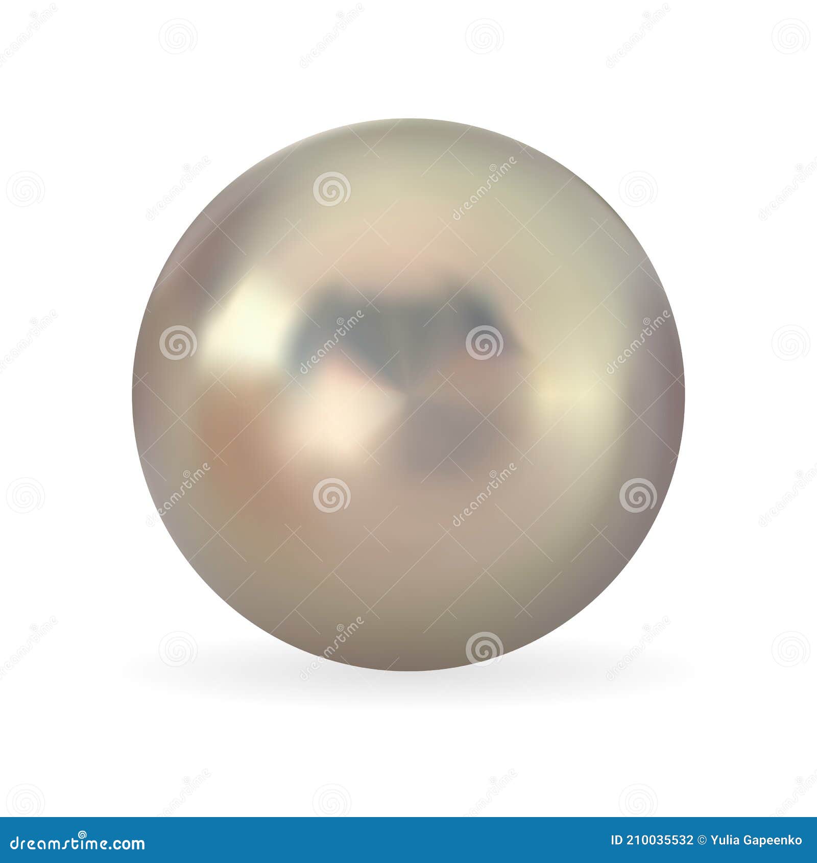 Realistic 3D Pearl Isolated on White Background. Vector Illustration ...
