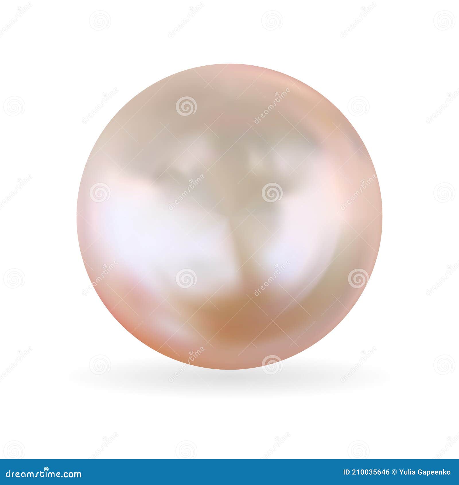 Realistic 3D Pearl Isolated on White Background. Vector Illustration ...