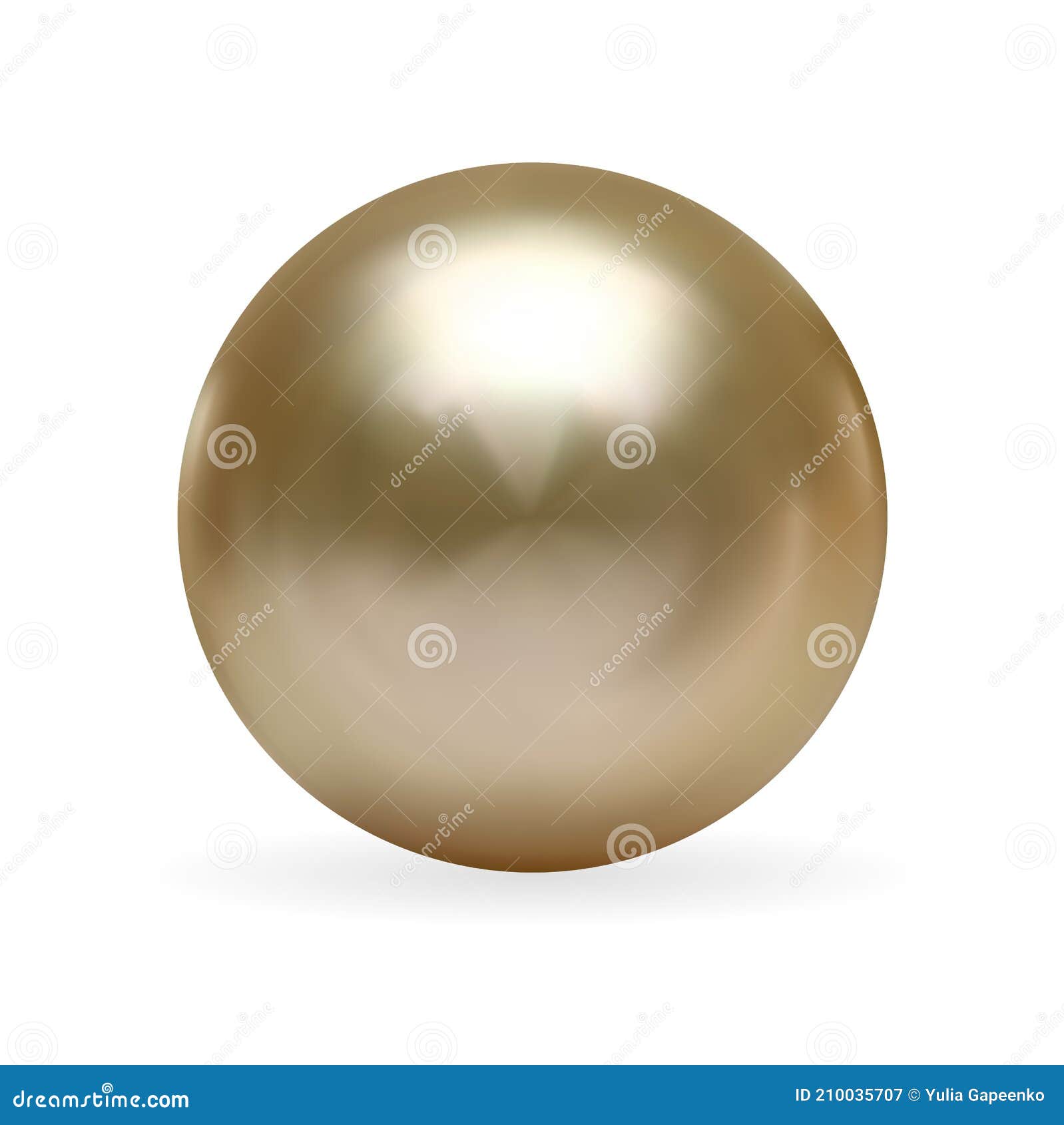 Realistic 3D Pearl Isolated on White Background. Vector Illustration ...