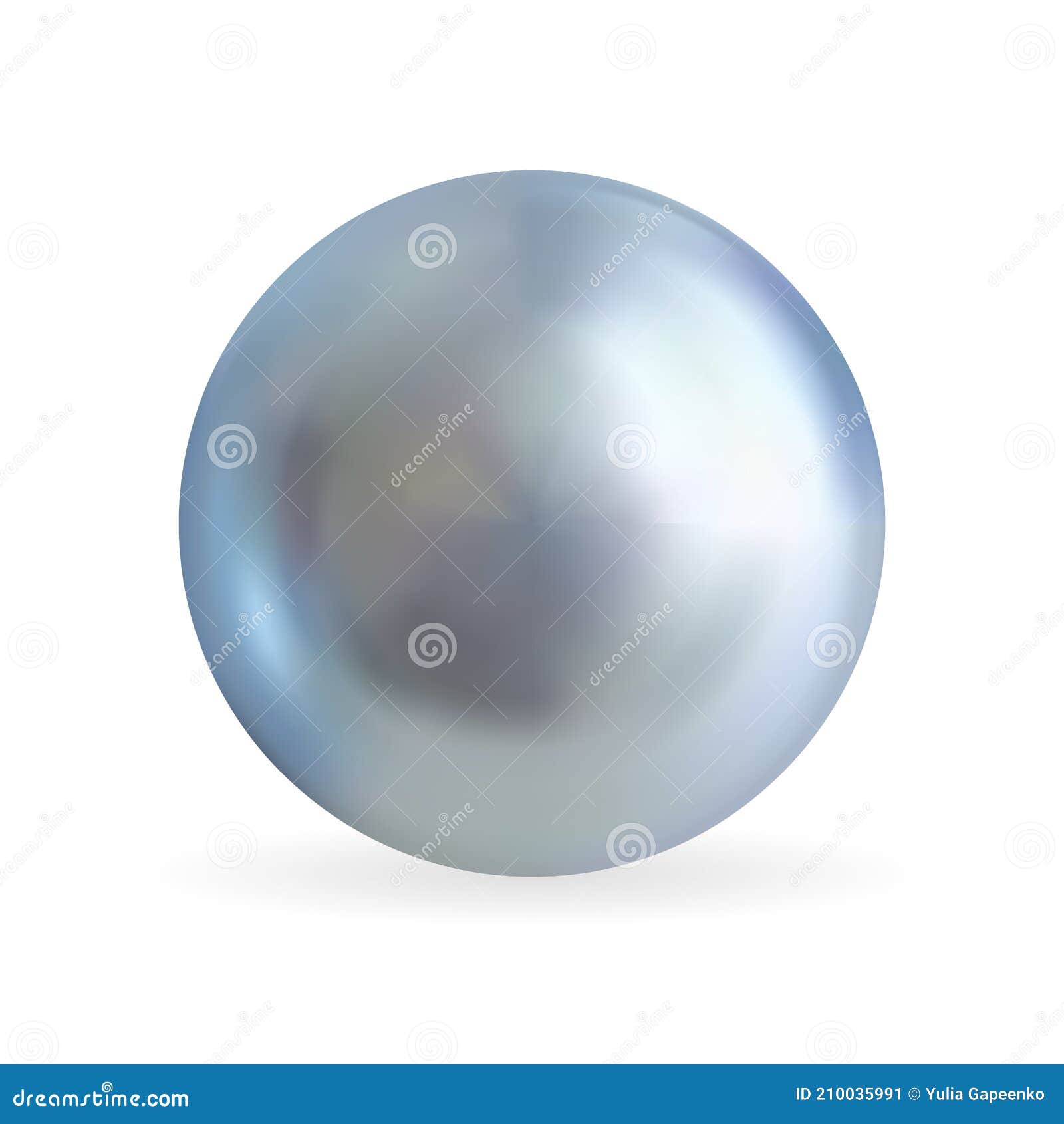 Realistic 3D Pearl Isolated on White Background. Vector Illustration ...